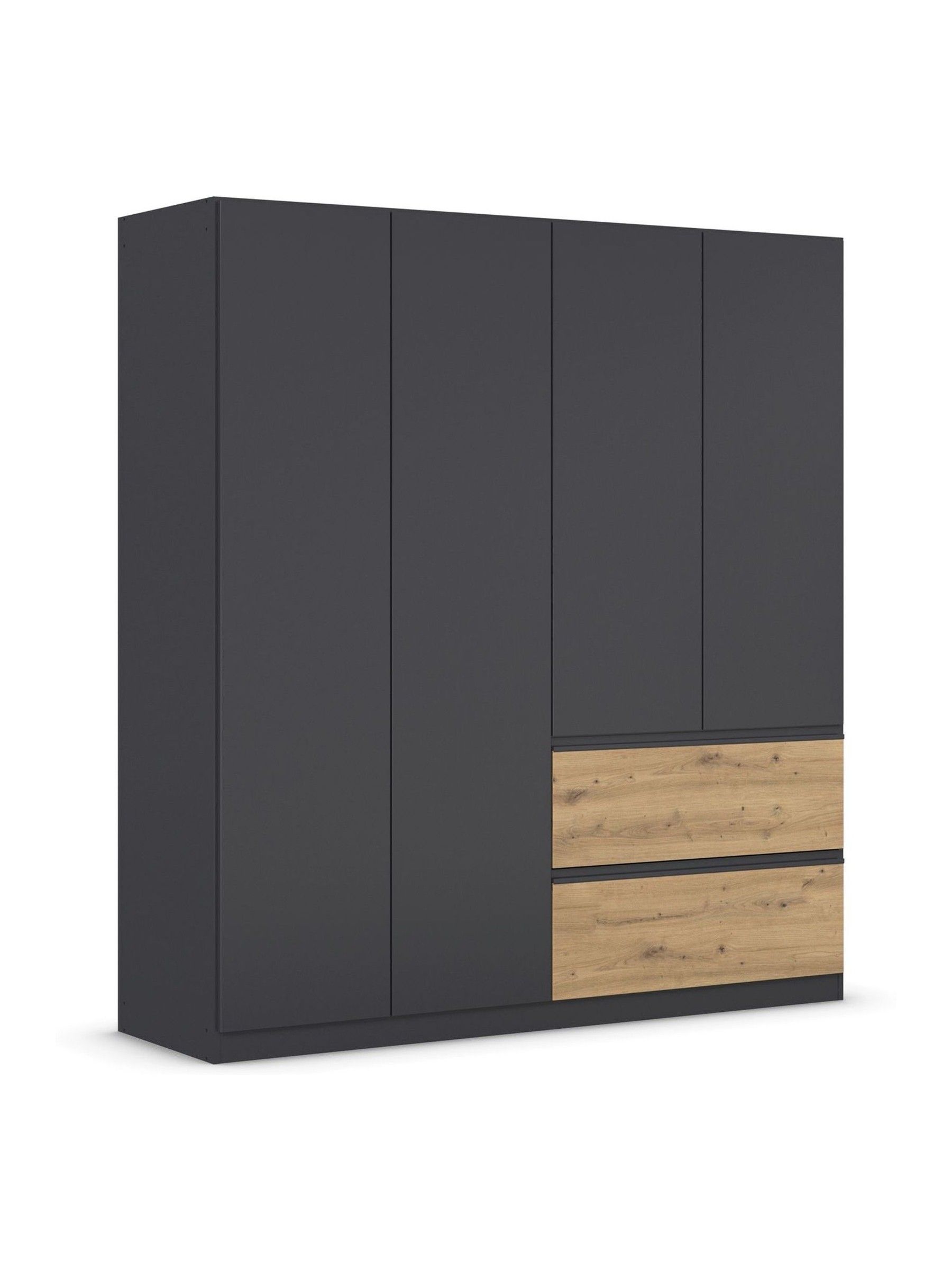 Buy Rauch Grey Oak Fosta Wood Semi Fitted 4 Door Wardrobe from the Next ...