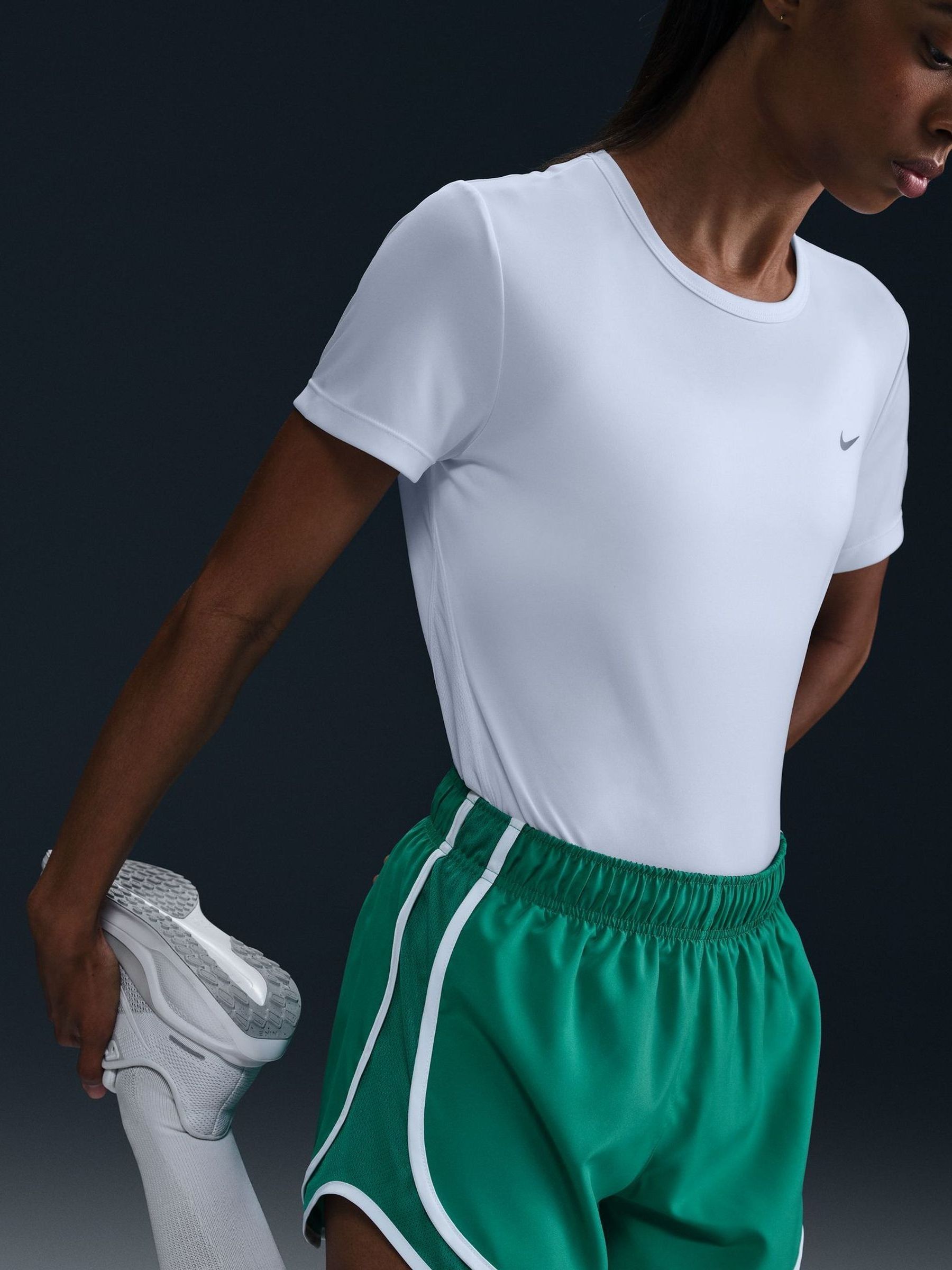 Buy Nike White Tempo Dri-FIT Short Sleeve Running Top from the Next UK ...