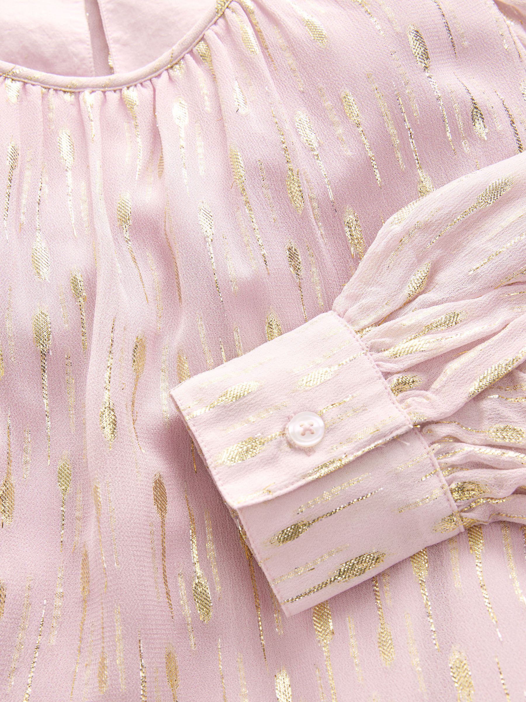 Buy Pastel Pink Long Sleeve Tie Waist Crew Neck Maxi Dress from the ...