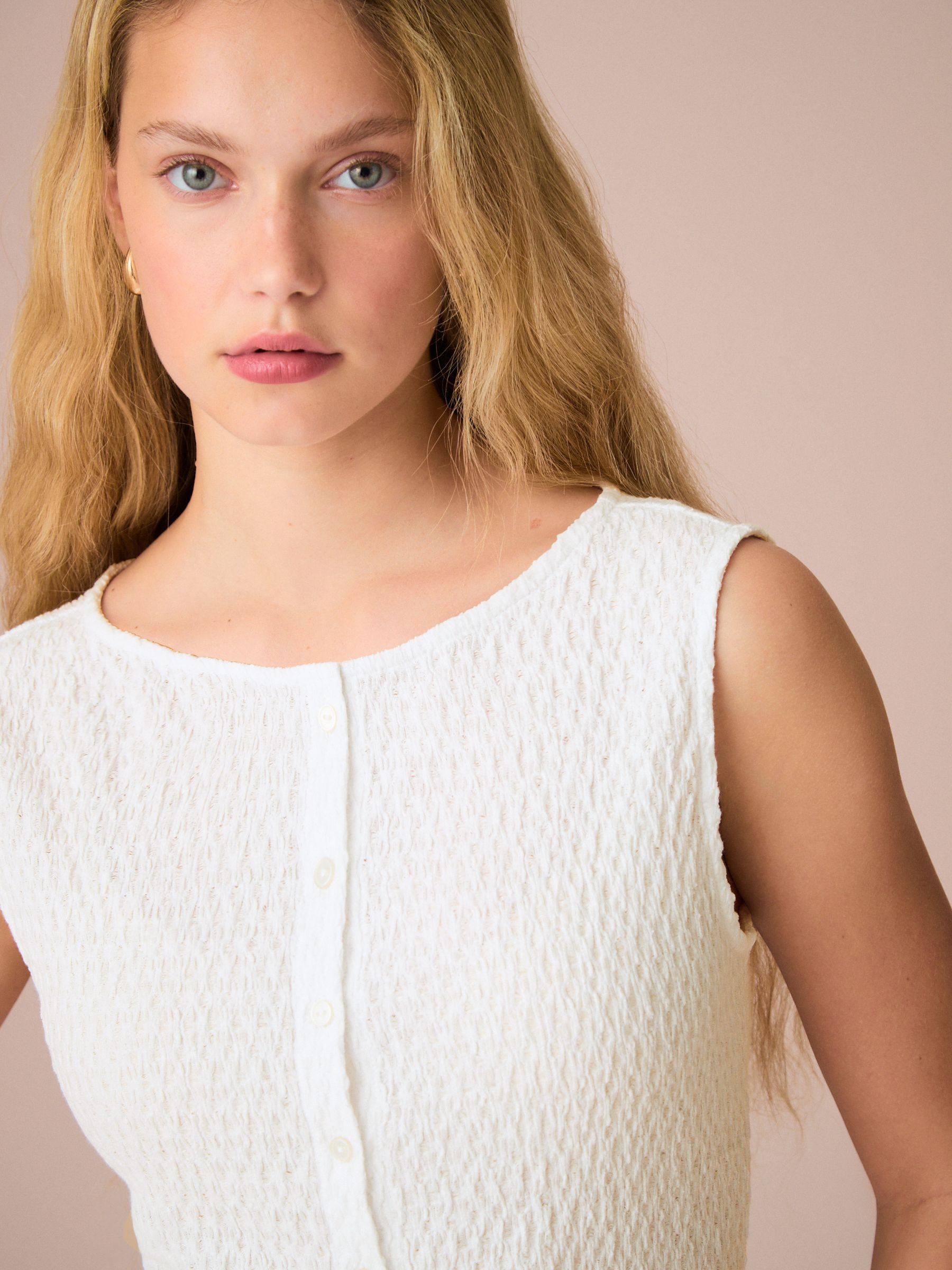 Buy Ivory Textured Button Through Waistcoat from Next South Africa