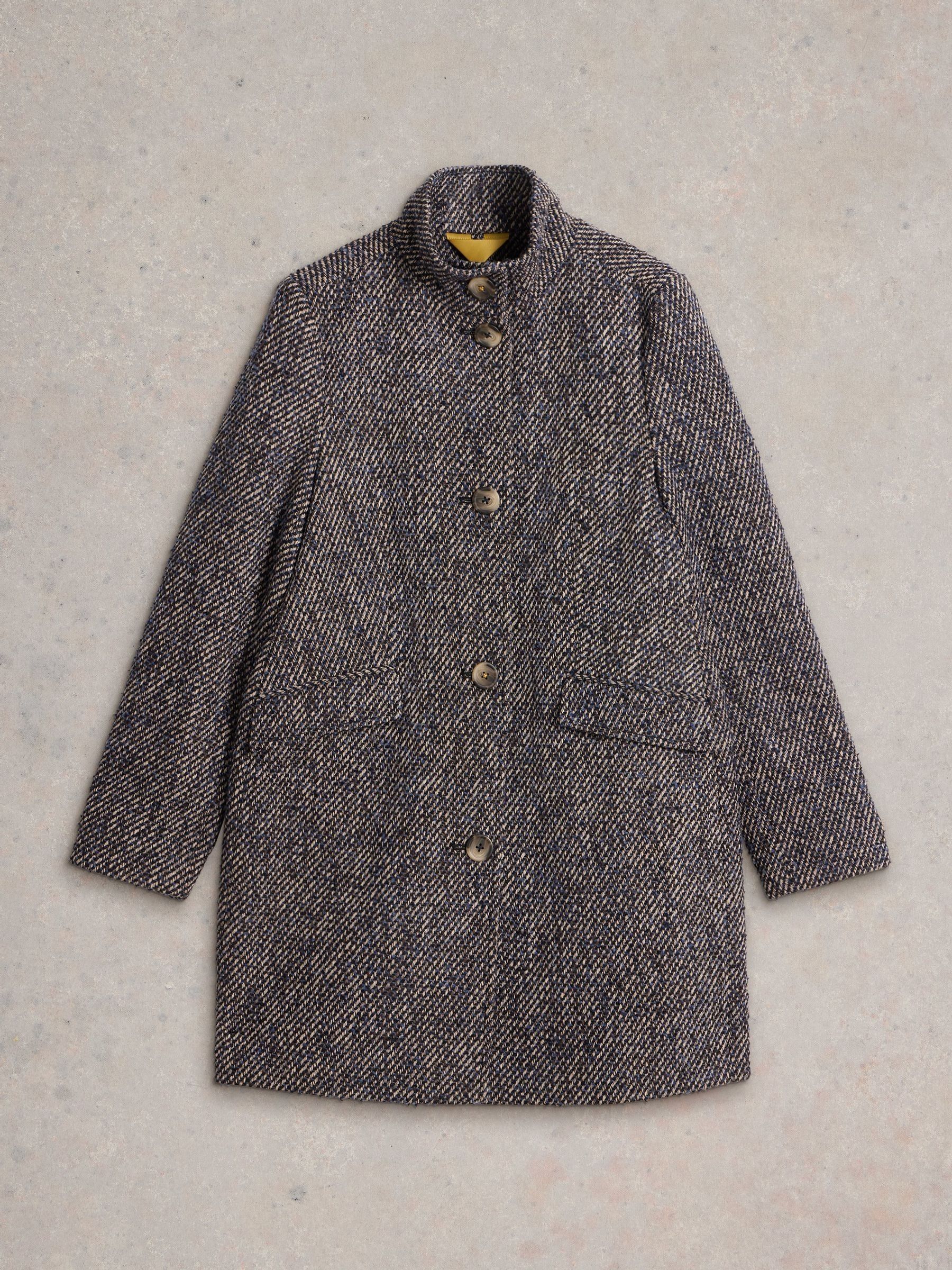 Buy White Stuff Blue Karla Tweedy Coat from Next Ireland