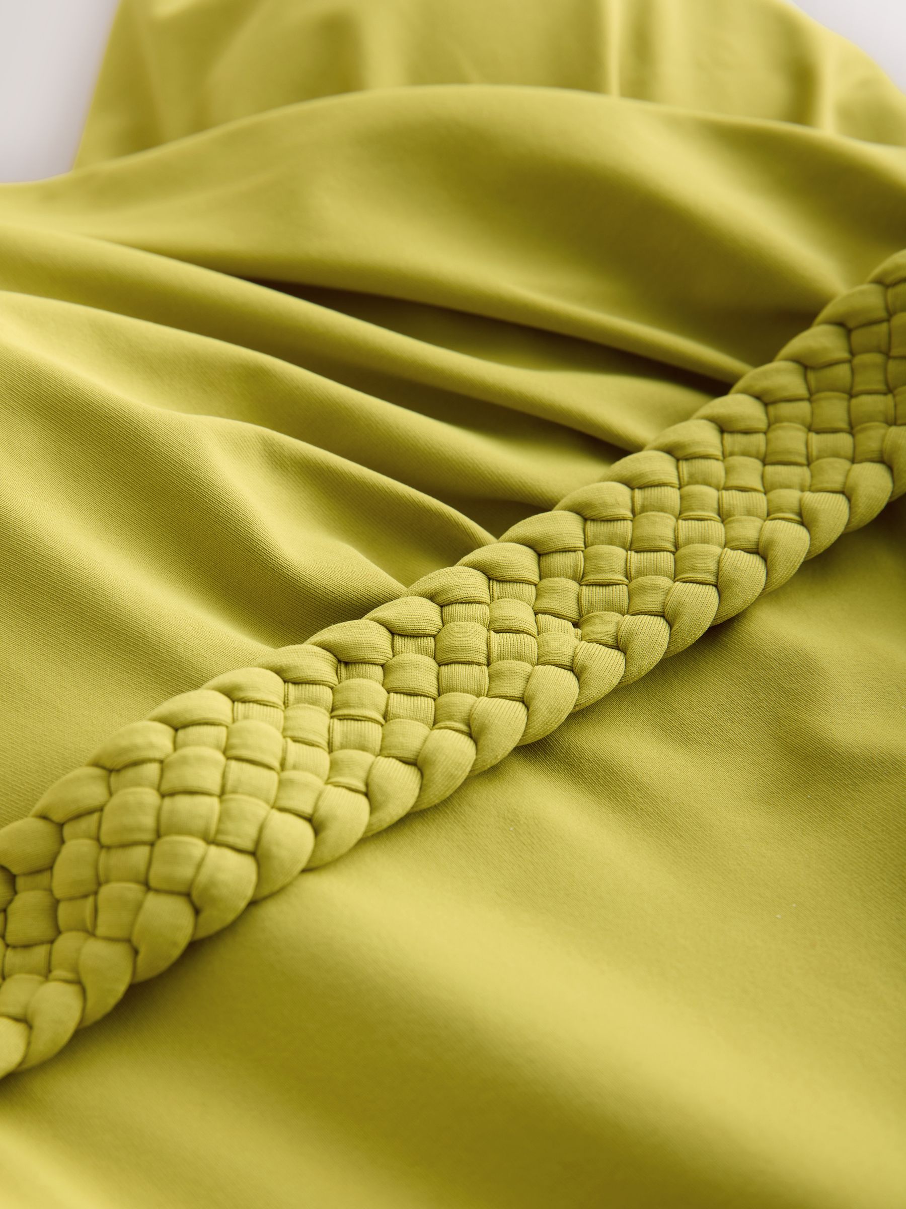 Buy Lime Green Plaited Belt Tummy Control Plunge Wrap Swimsuit from the ...