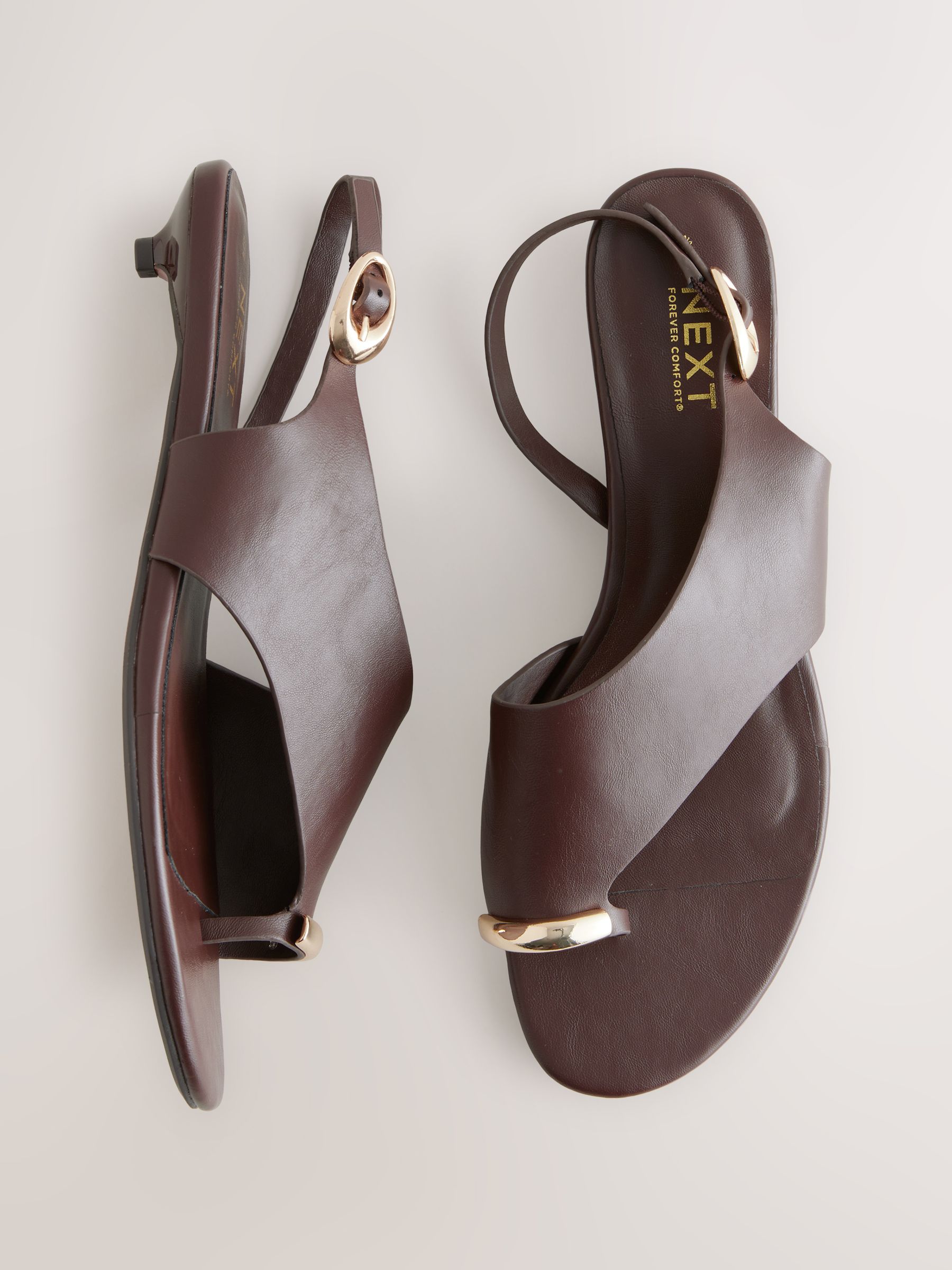 Buy Chocolate Brown Forever Comfort® Embellished Toe Loop Sandals from ...