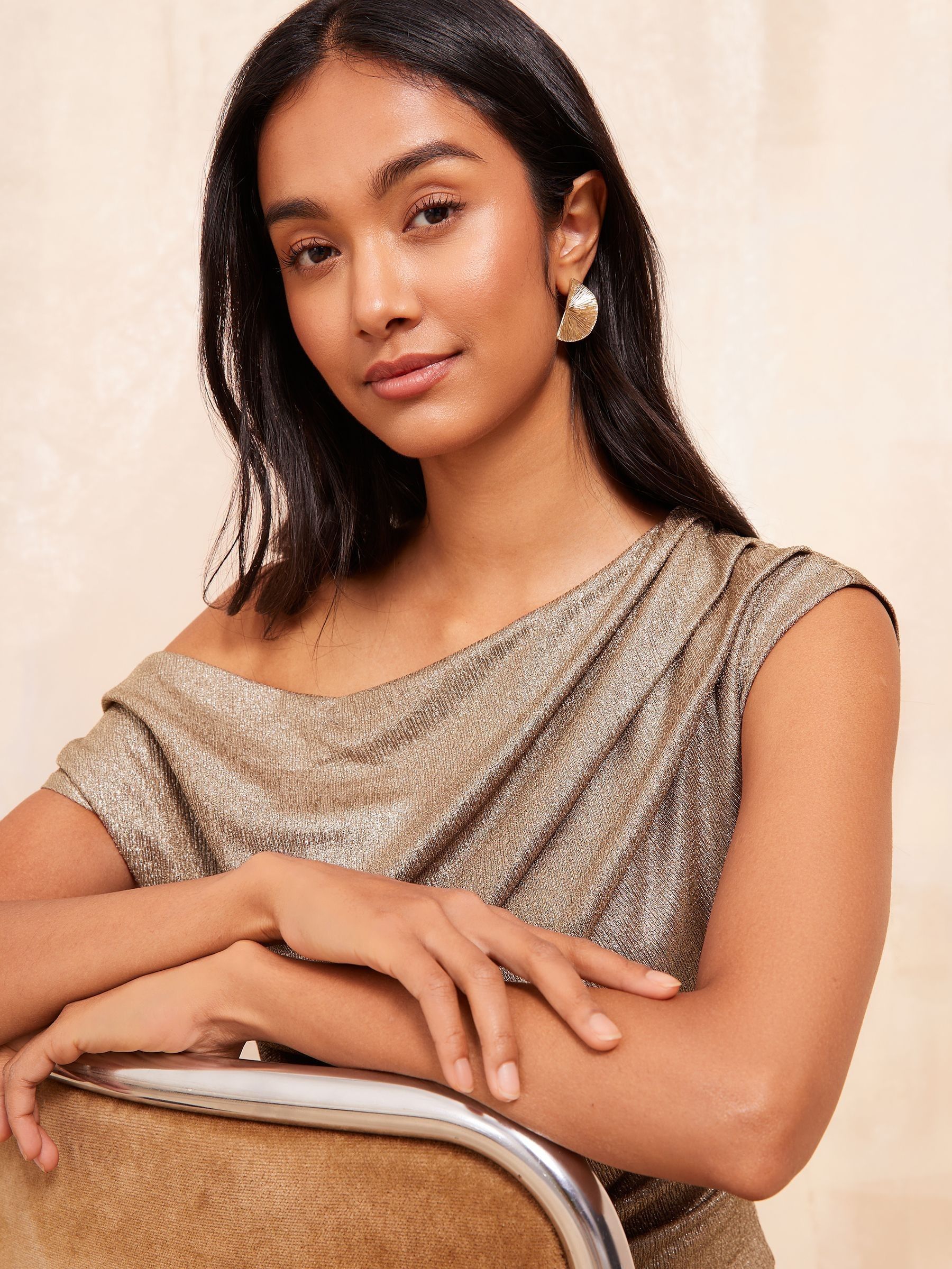 Buy Friends Like These Silver Off The Shoulder Drape Top from the Next ...