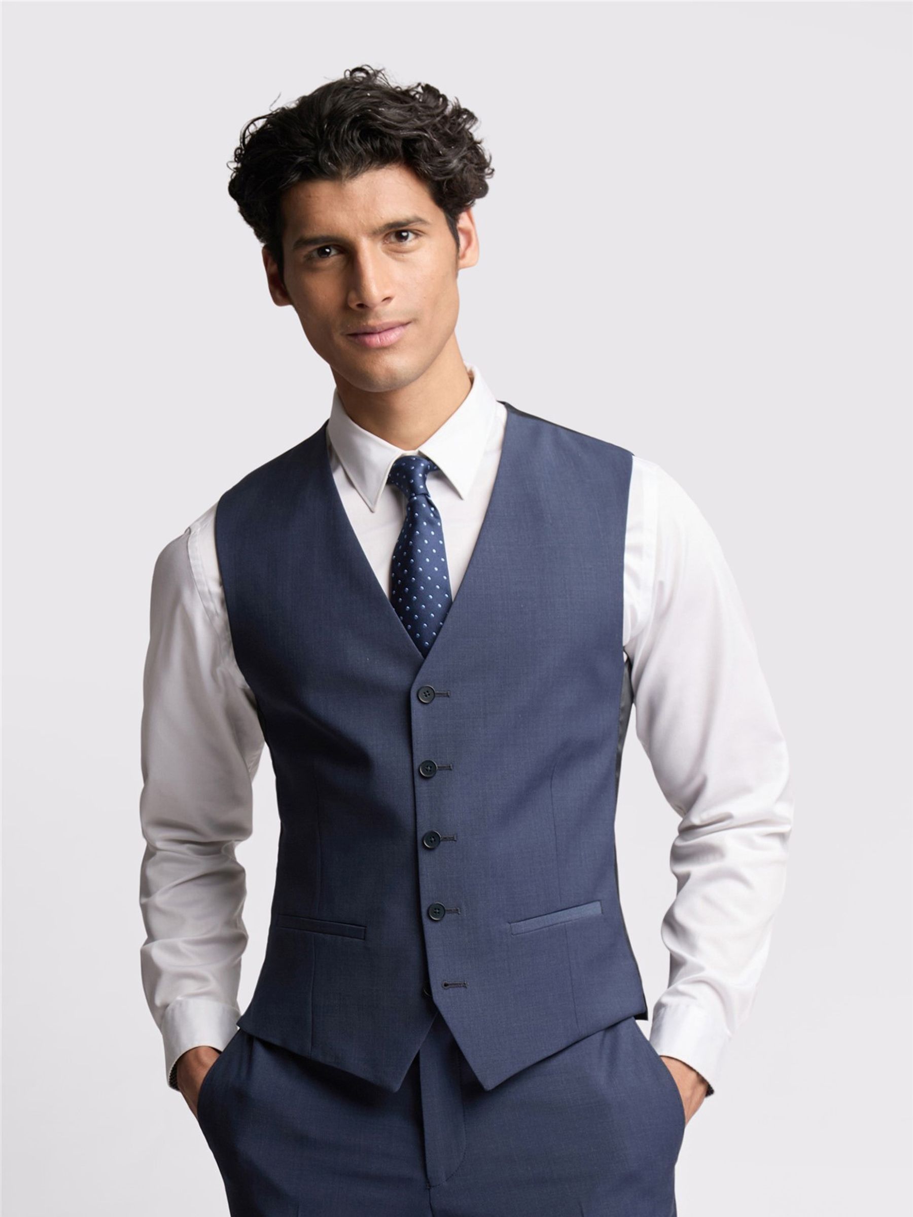 Buy Ted Baker Tailoring Navy Blue Premium Panama Waistcoat from the ...