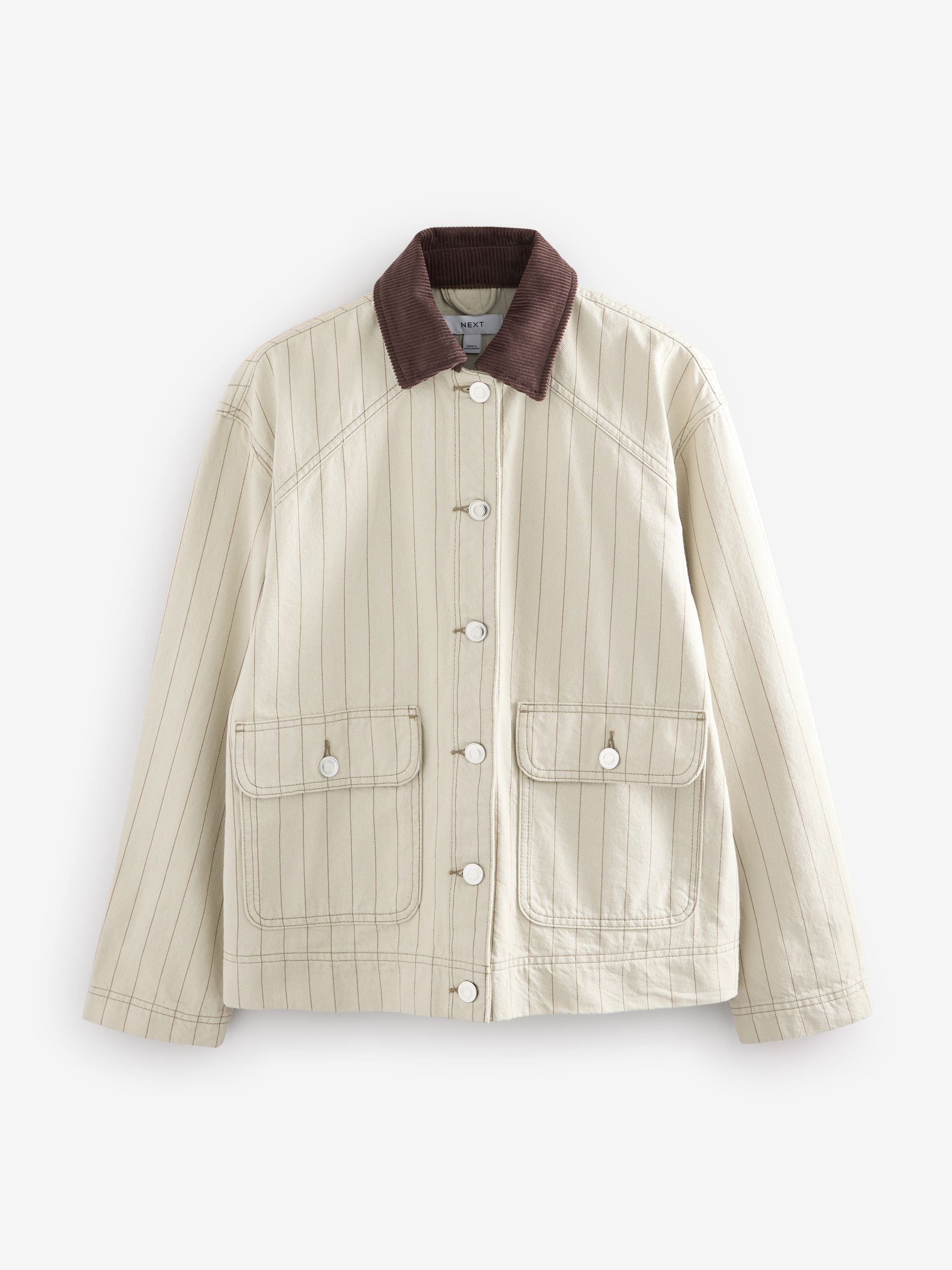 Buy Neutral Stripe Cord Collar Jacket from the Next UK online shop