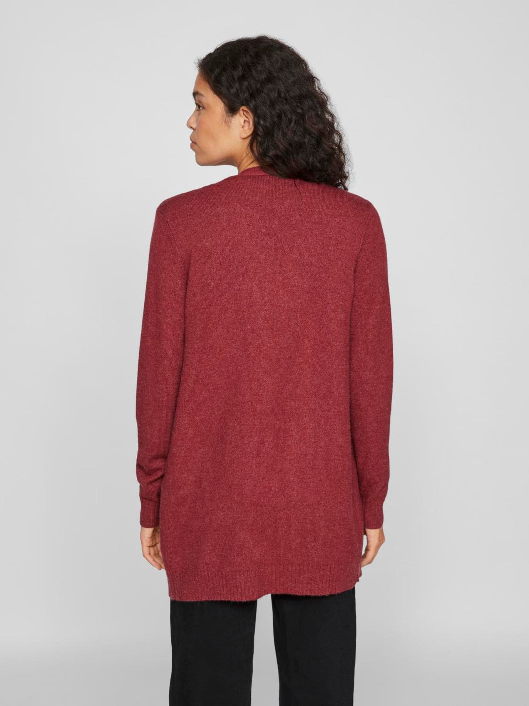 VILA Burgundy Long Sleeve Lightweight Knit Cardigan