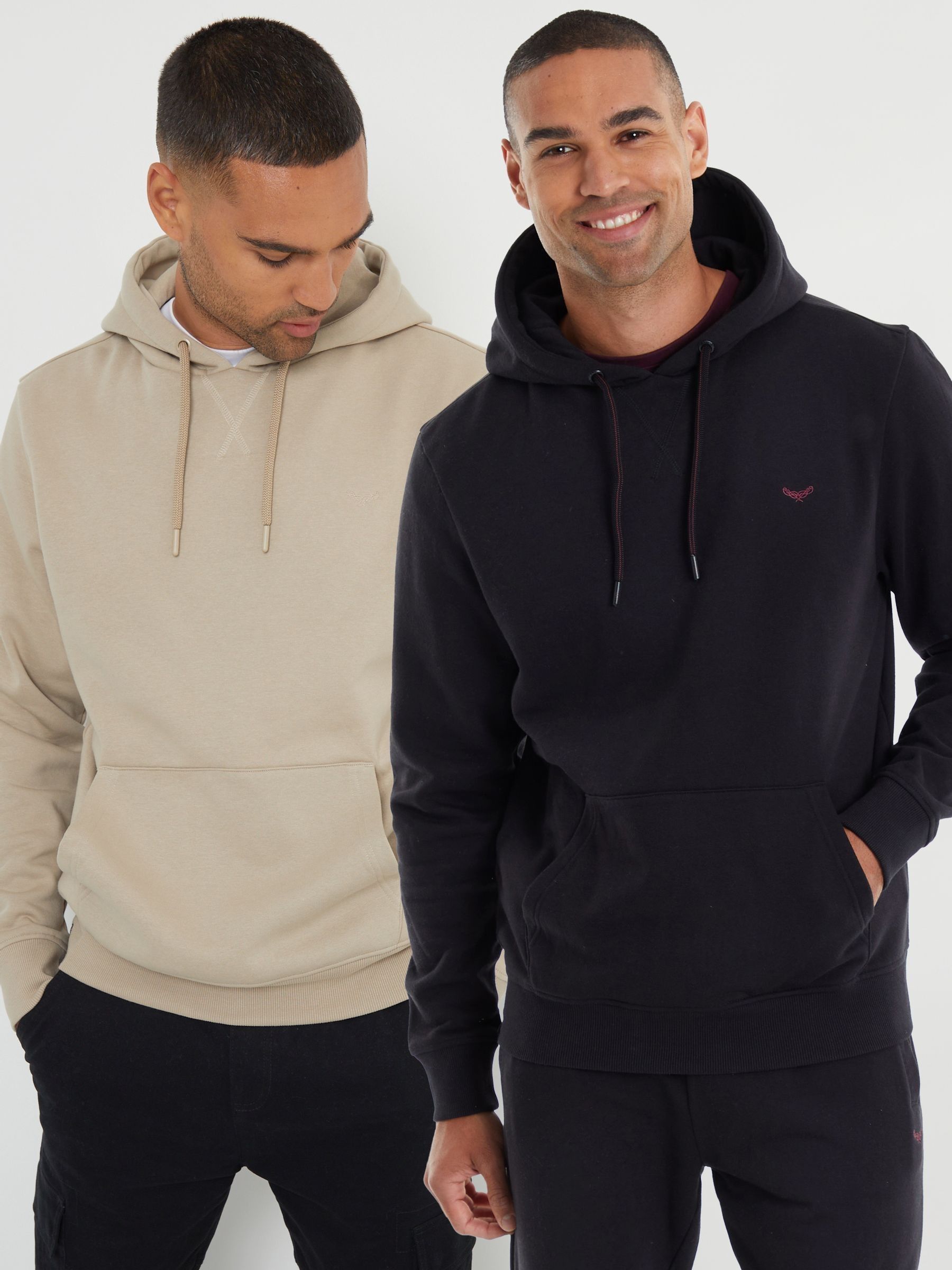 Buy Threadbare Stone/Black Hoodies 2 Pack from the Next UK online shop