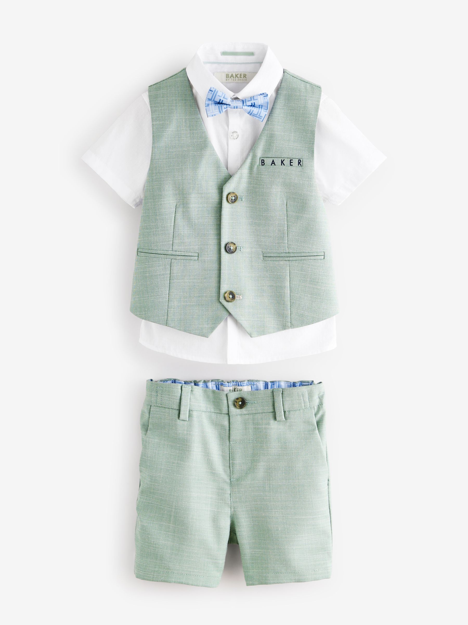 Buy Baker by Ted Baker Green Shirt Waistcoat and Shorts Set from the ...