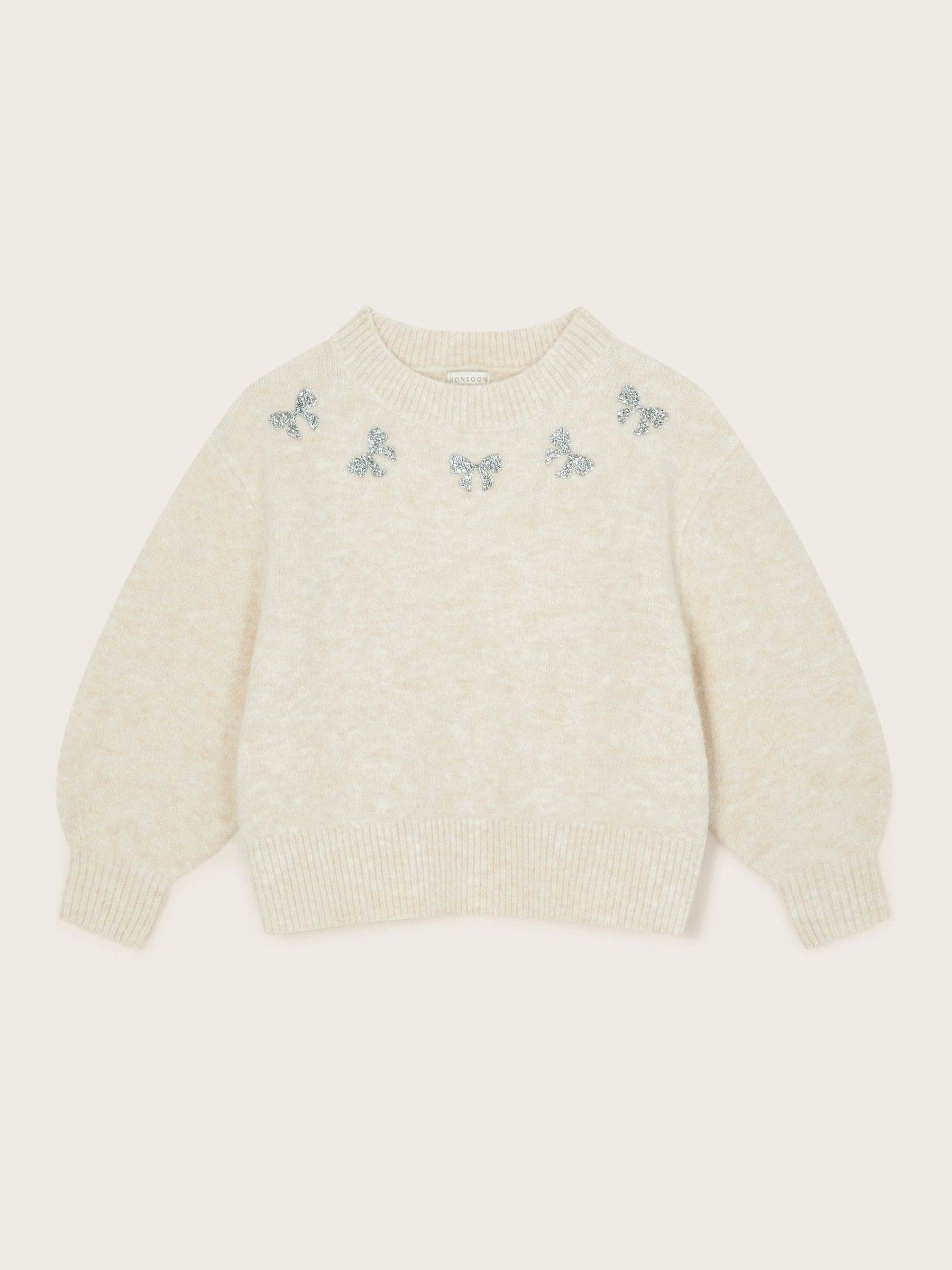 Buy Monsoon Brown Sparkle Bow Jumper from the Next UK online shop