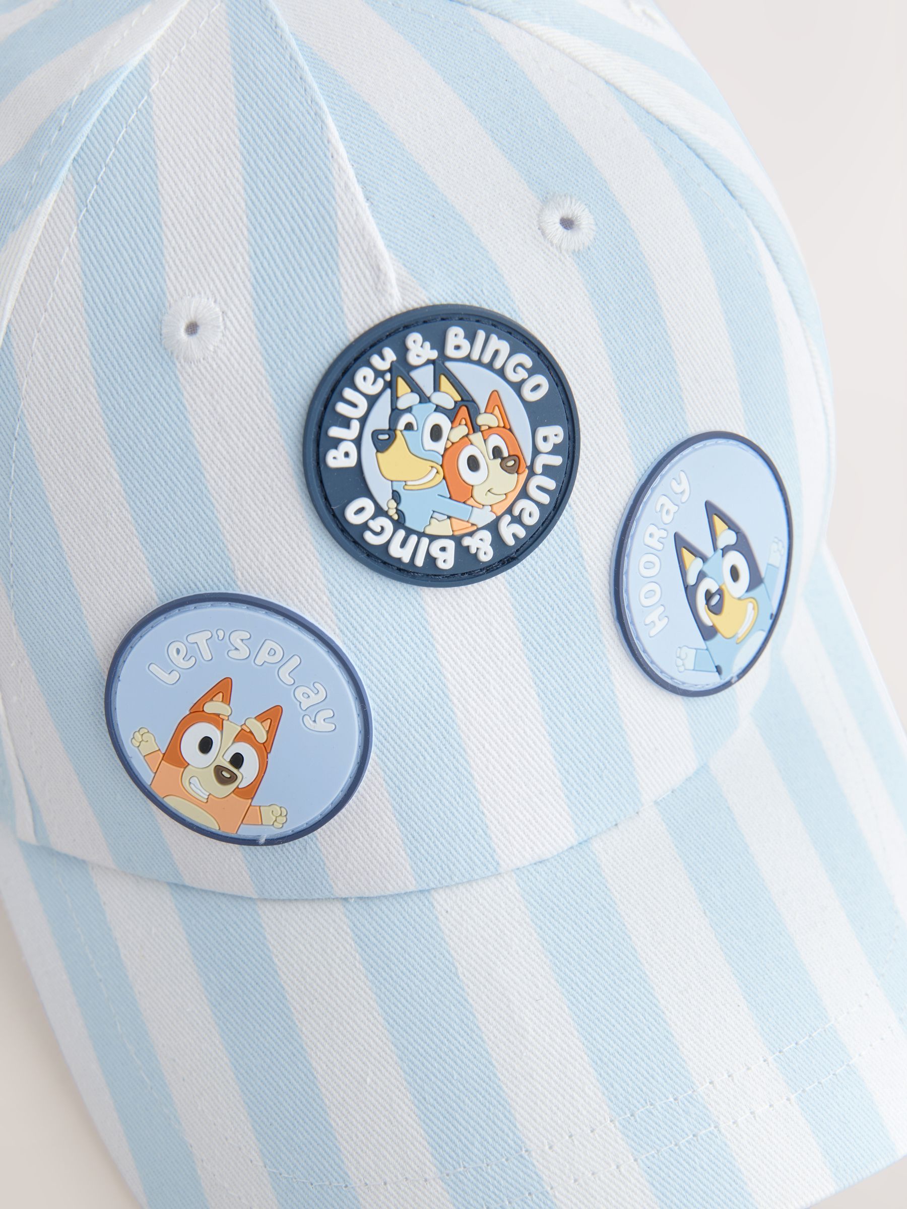 Buy Blue/White Stripe Bluey Baseball 100% Cotton Cap (1-10yrs) from the ...