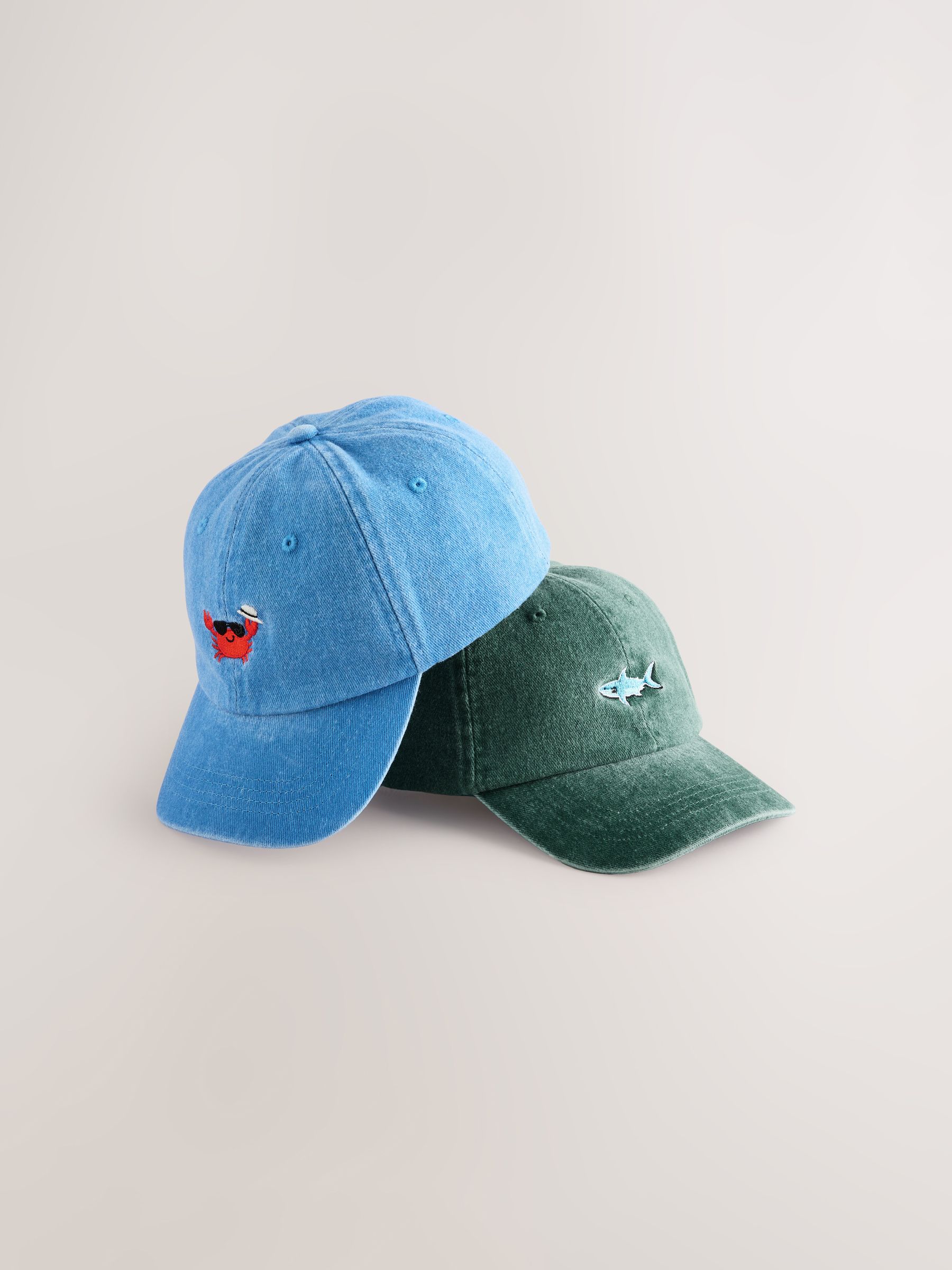 Buy Shark/Crab Washed Caps 2 Pack (3mths-10yrs) from the Next UK online ...