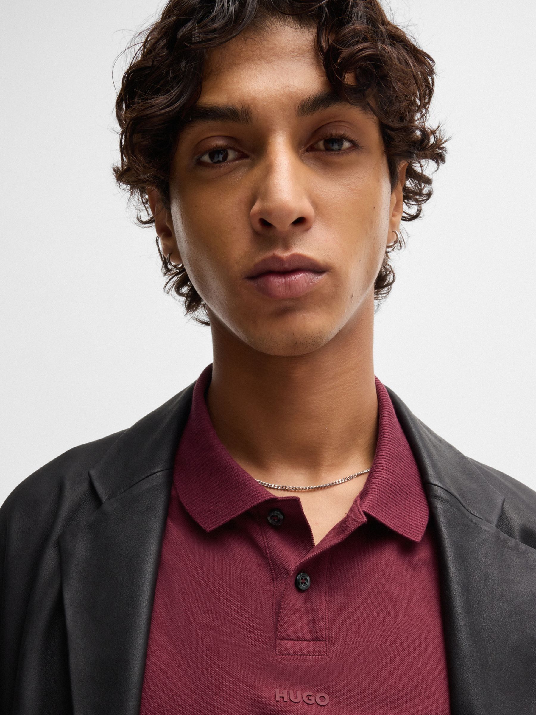 Buy HUGO Pink Logo Print 100% Cotton Polo Shirt from the Next UK online ...