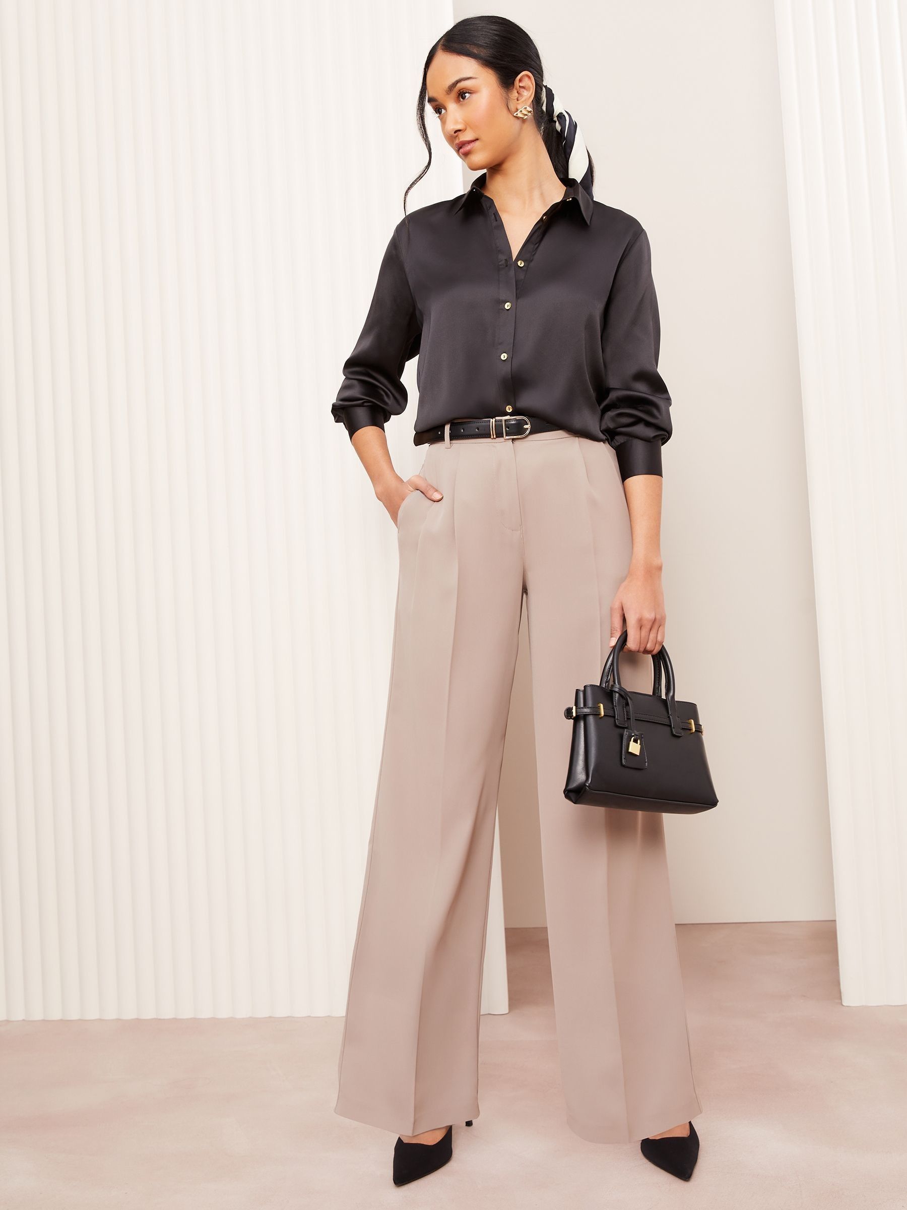 Buy Friends Like These Black Satin Button Through Shirt from the Next UK online shop