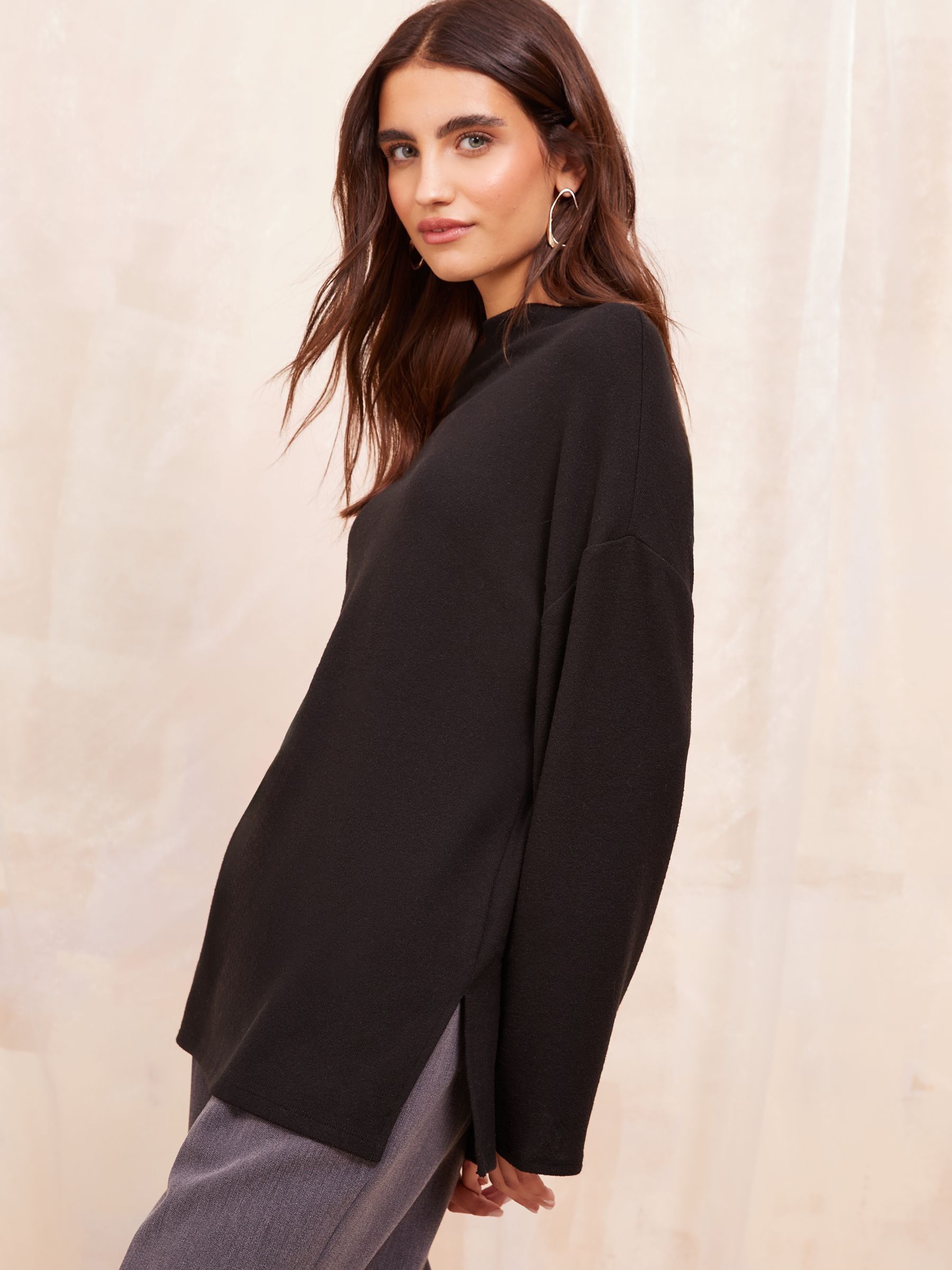 Buy Friends Like These Black Long Sleeve Cosy Funnel Neck Top from the ...