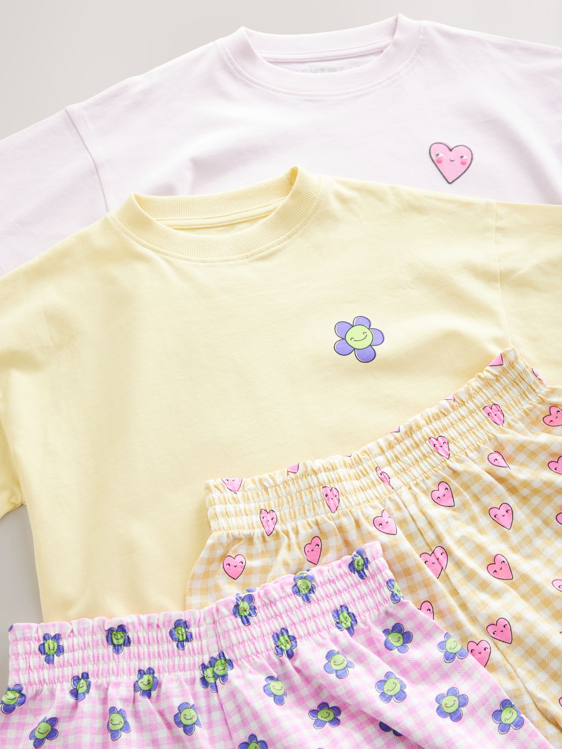 Buy Pink/Yellow Short Pyjamas 2 Pack (3-16yrs) from the Next UK online shop