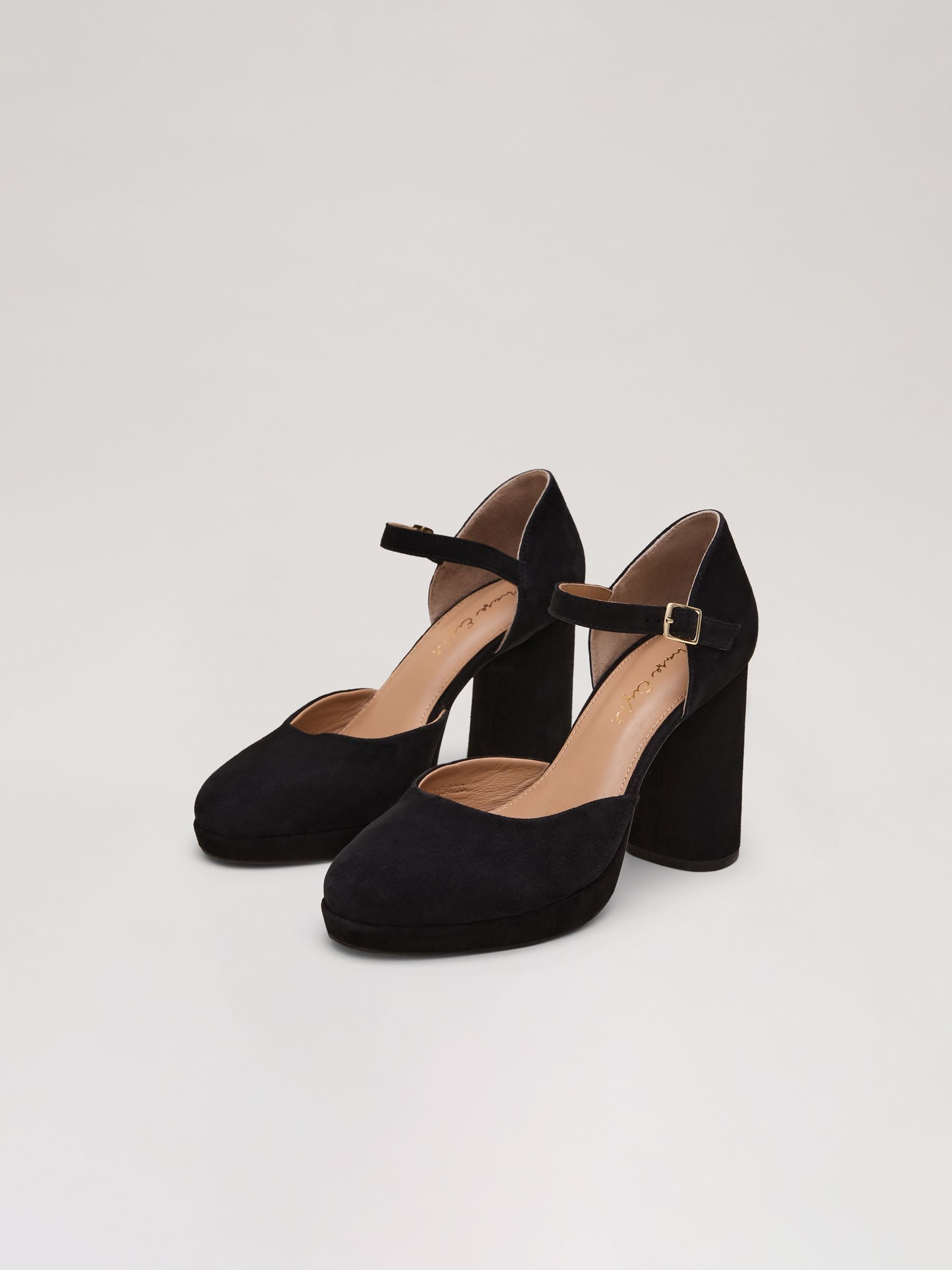 Buy Phase Eight Black Suede Closed Toe Platform Shoes from the Next UK ...