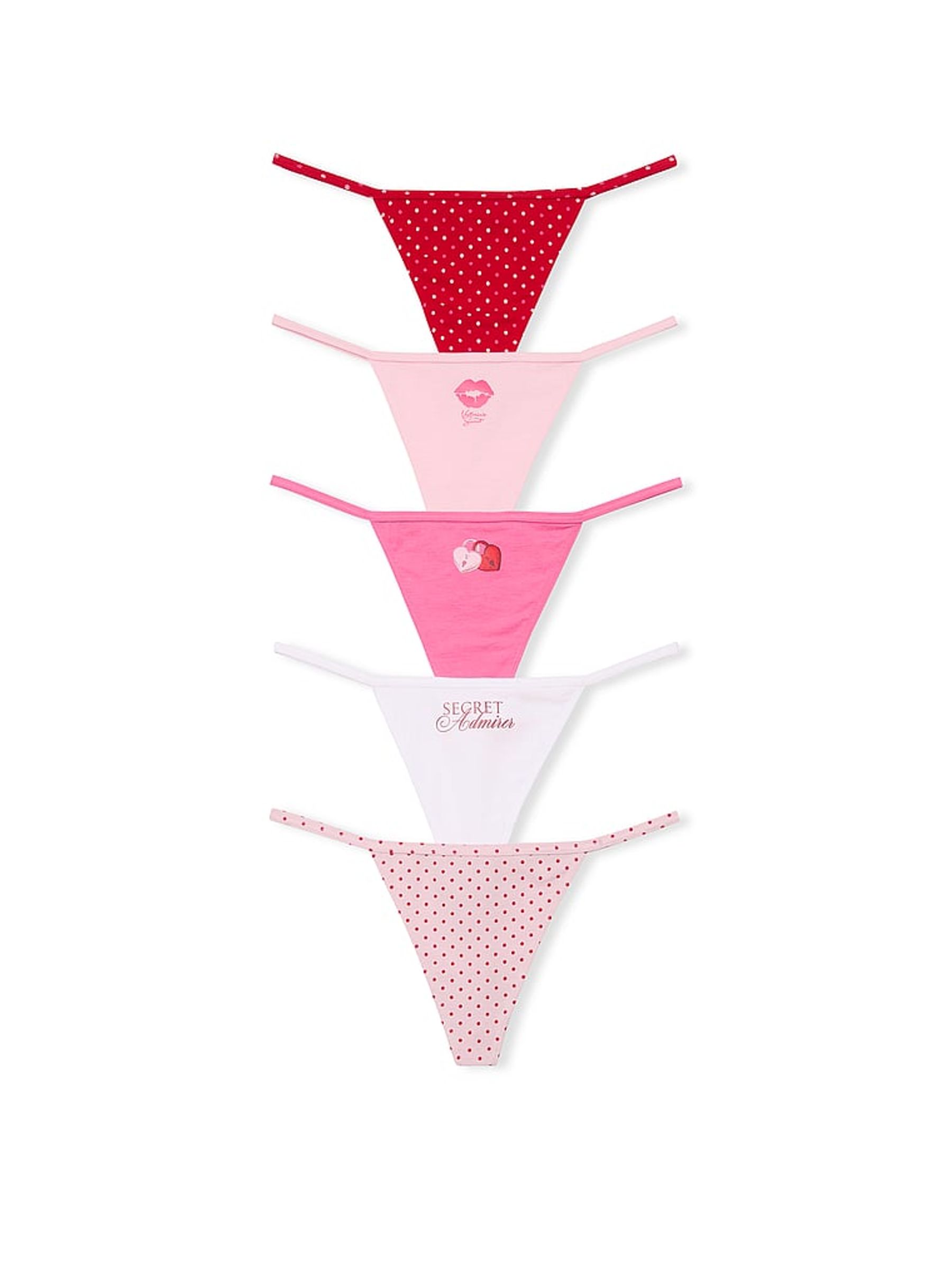 Buy Victoria's Secret Red/Pink/White G String 5 Pack Knickers from Next ...