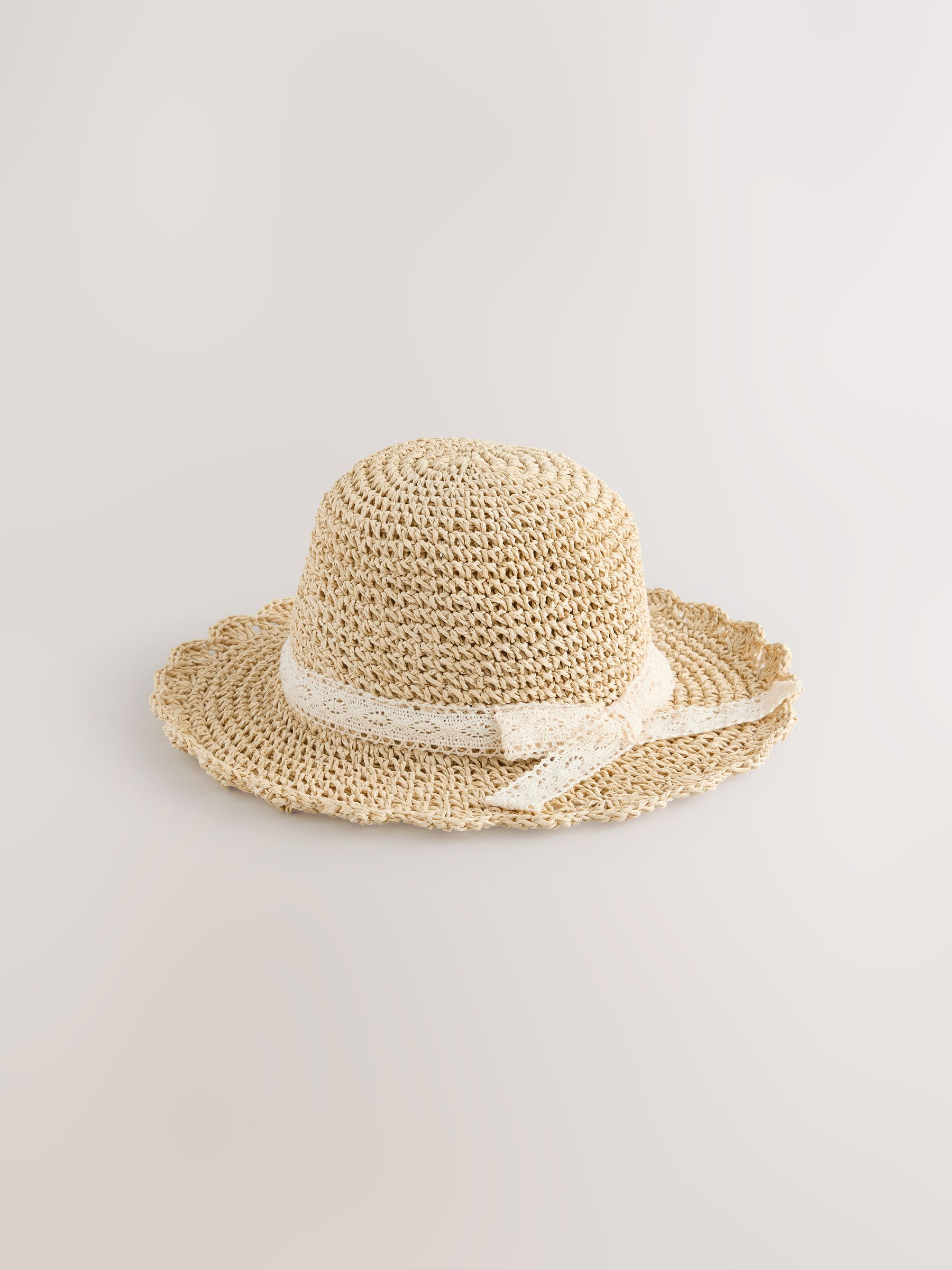 Buy Neutral Scalloped Edge Hat (1-10yrs) from Next Israel