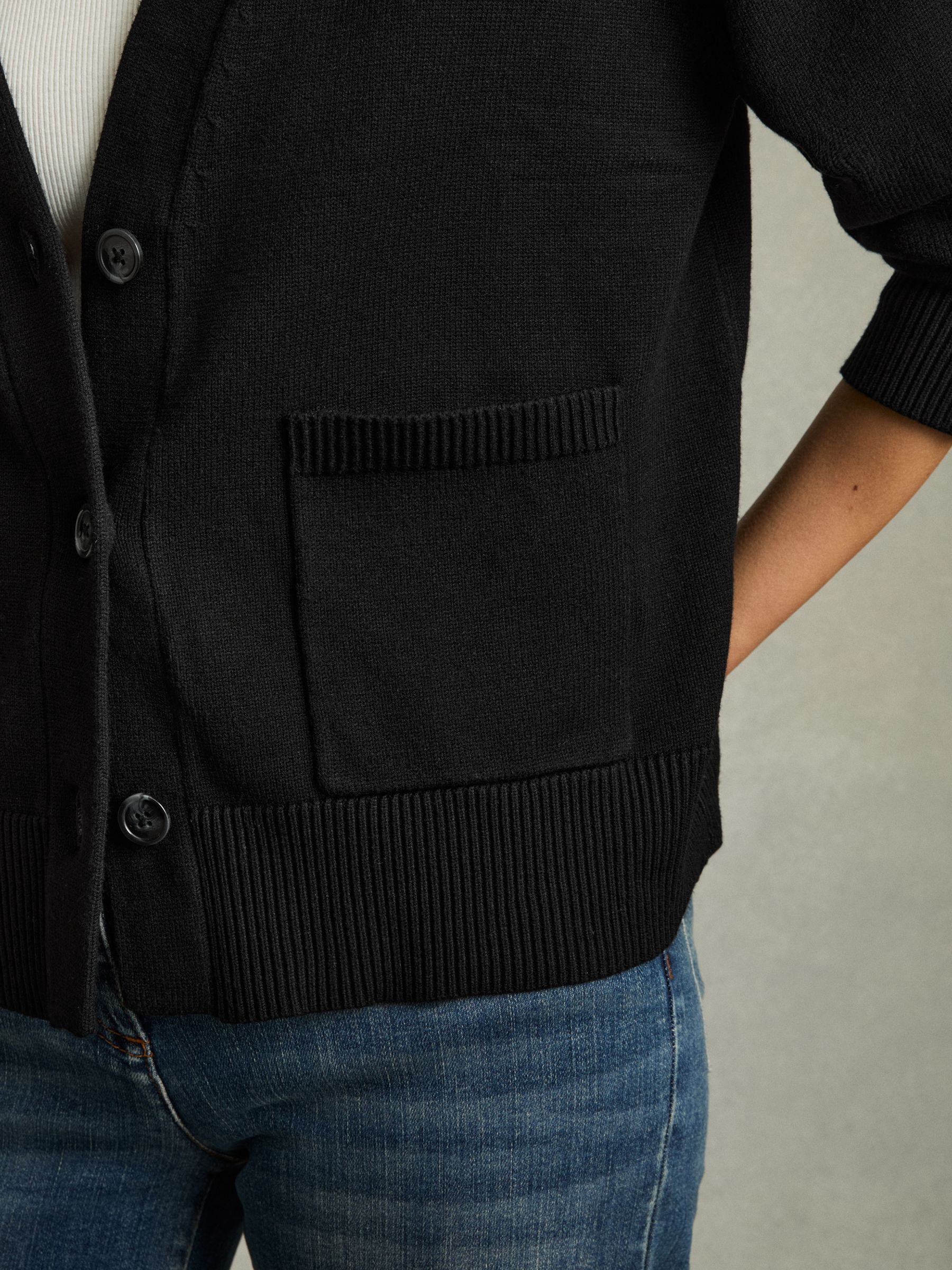 Buy Reiss Black Harper Chunky Knitted Cardigan from the Next UK online shop