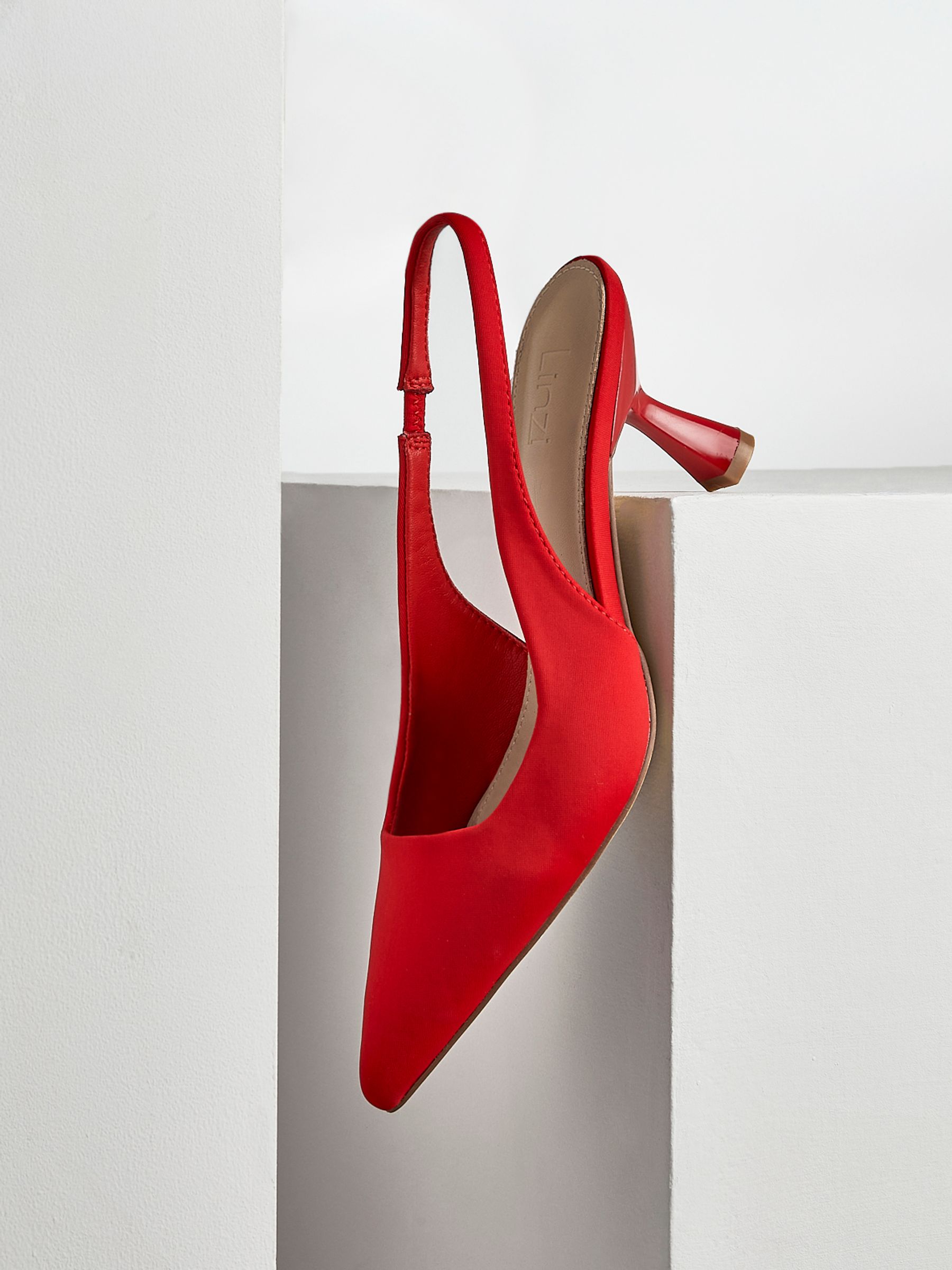 Buy Linzi Red Presley Stiletto Pointed Court Heels from the Next UK ...