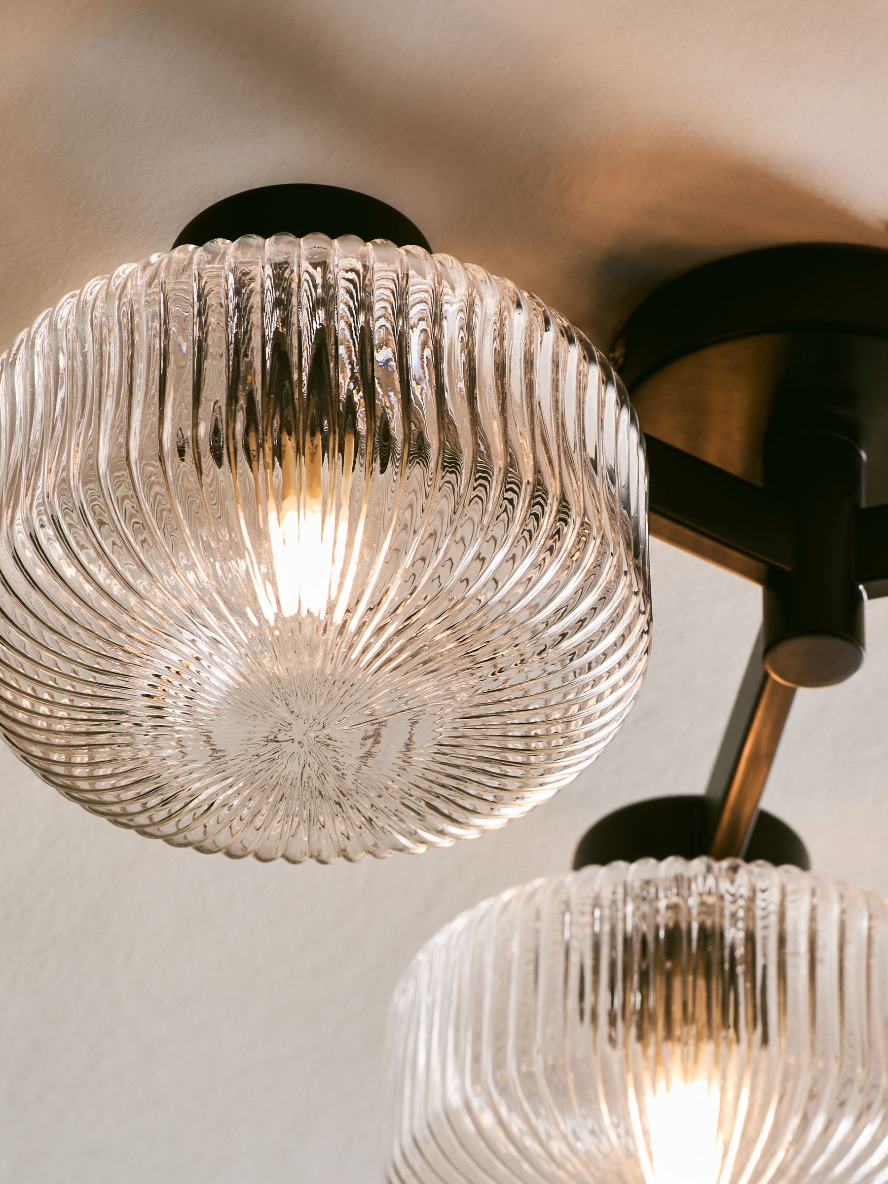 Buy Black Lexington 3 Light Flush Flush Fitting Ceiling Light from the ...