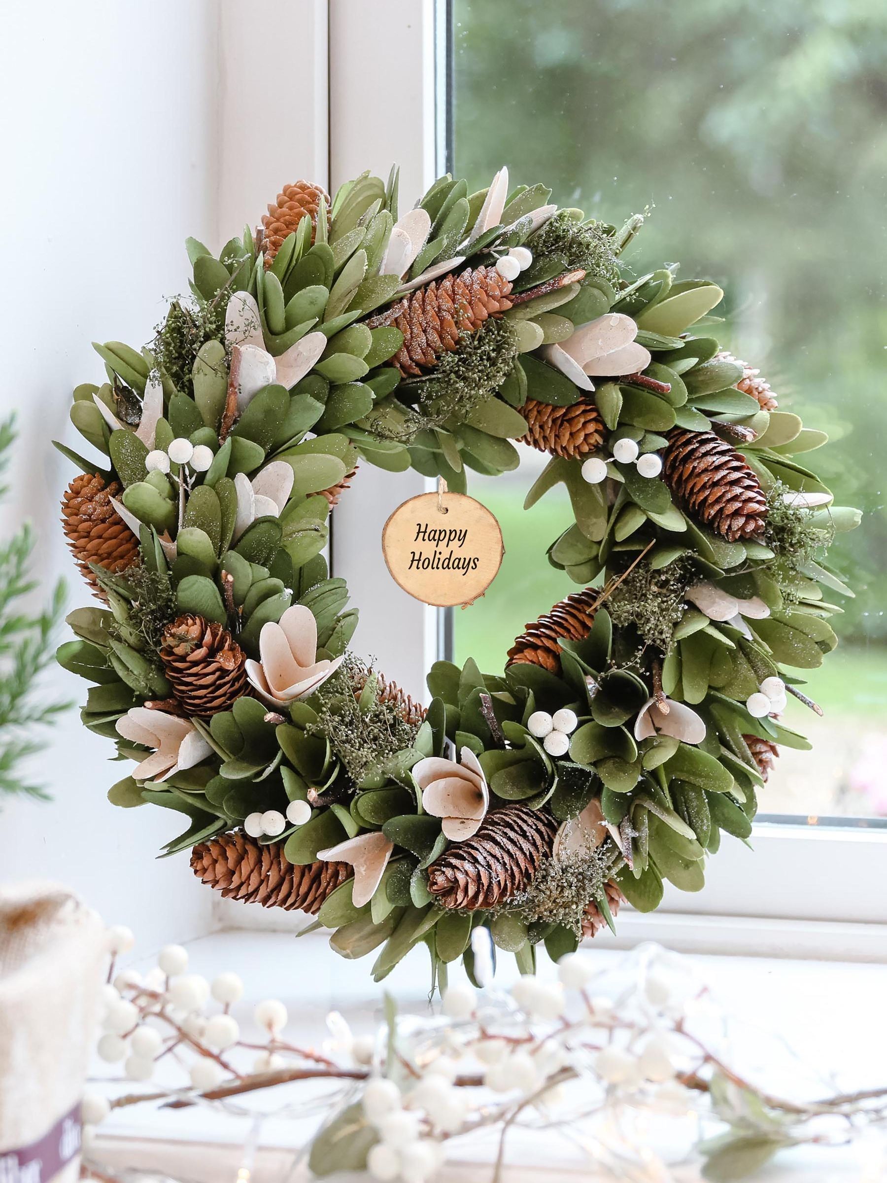 Buy Personalised Christmas Wreath by Dibor from the Next UK online shop