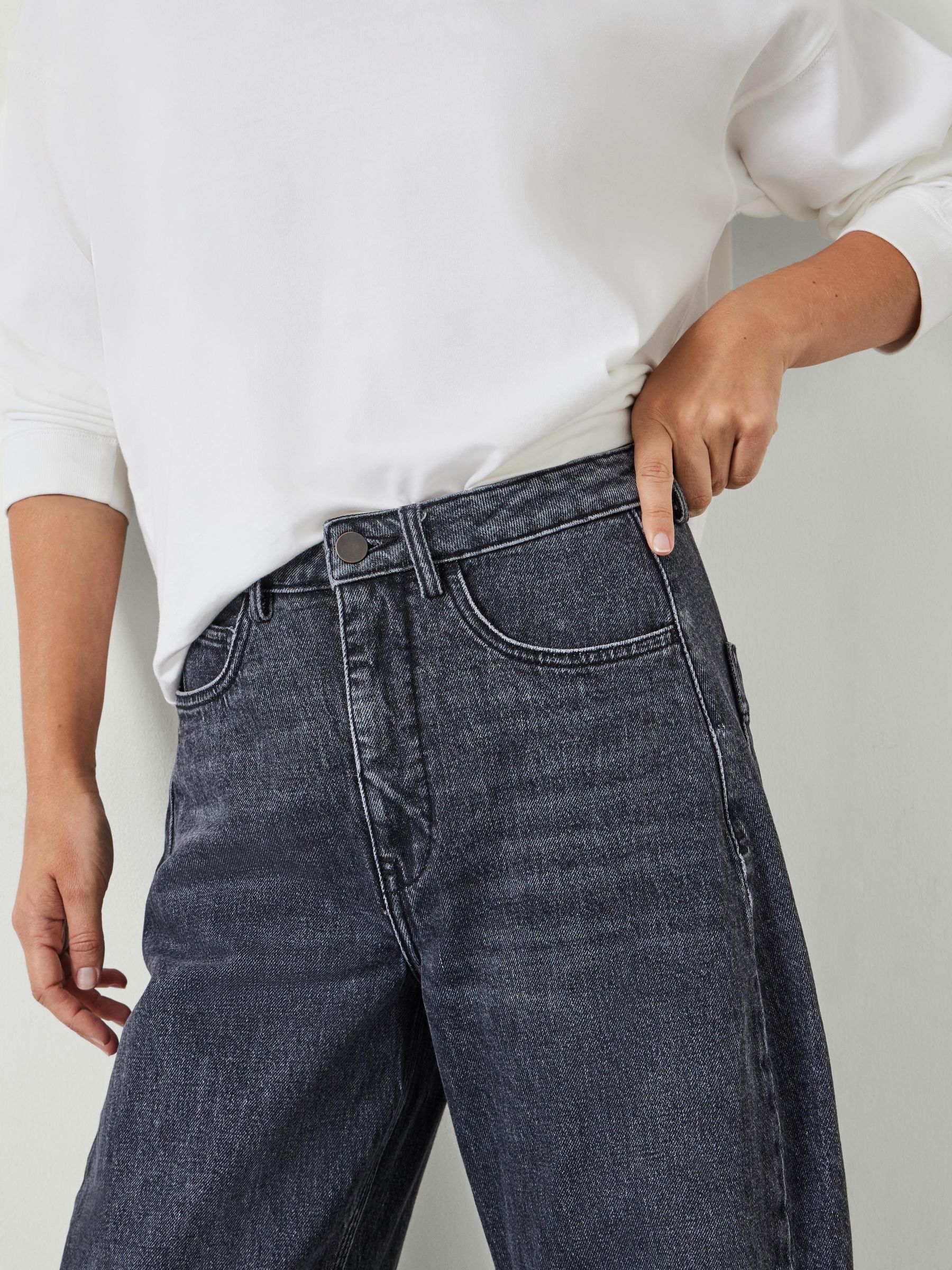 Buy Hush Grey Cordelia Barrel Leg Jeans from the Next UK online shop