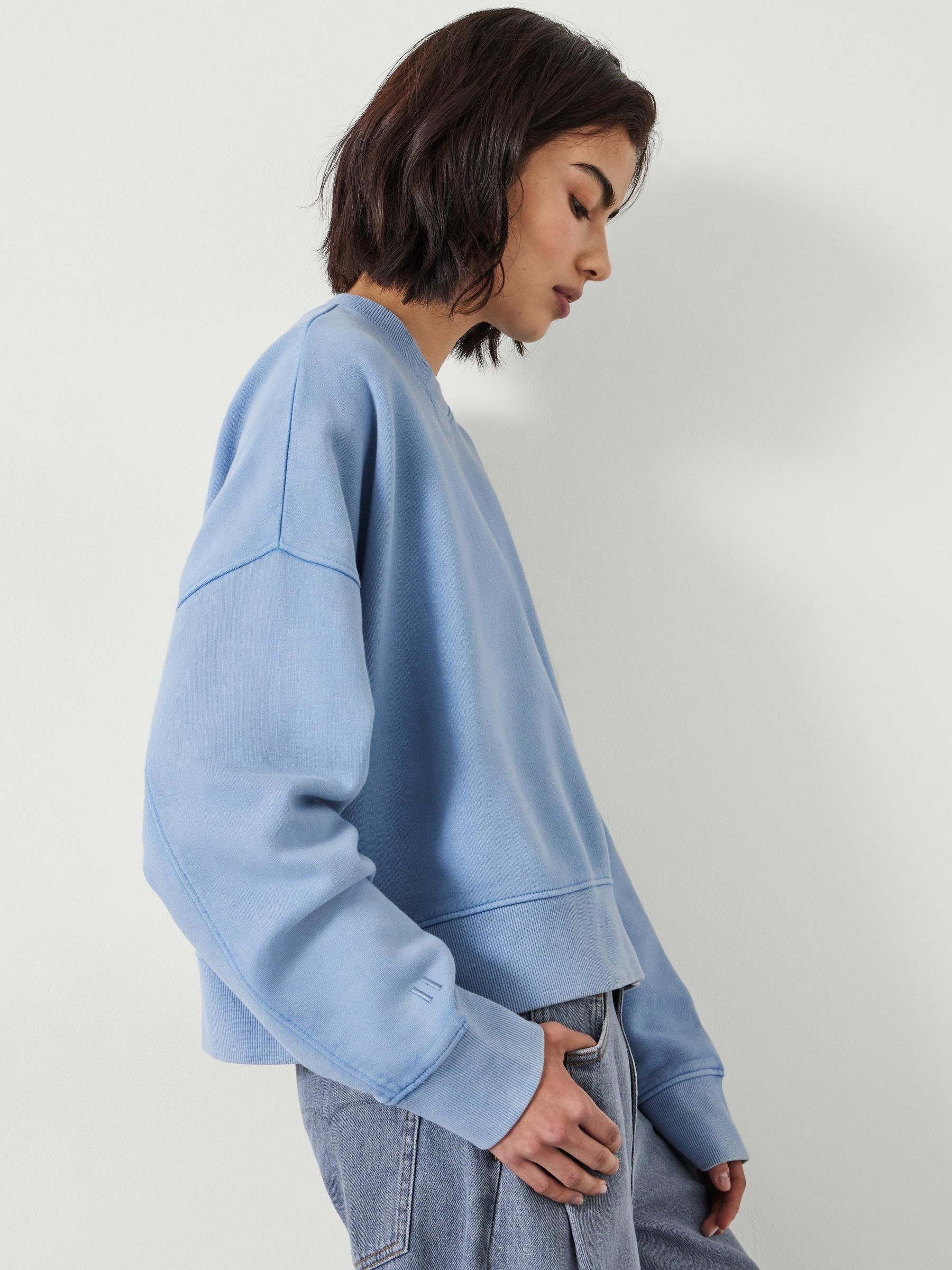 Buy Hush Blue Ground Oversized Micaela Cropped Sweatshirt from the Next ...