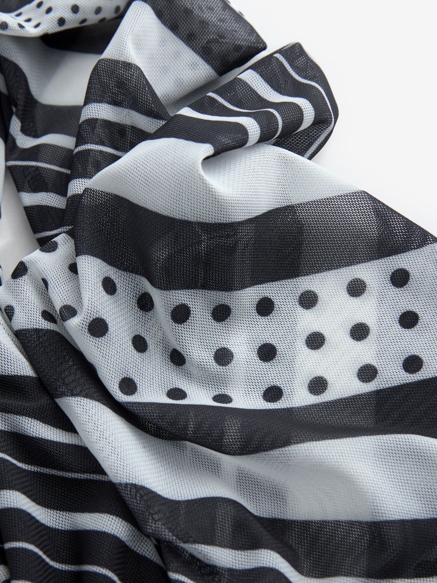 Buy Black/White Stripe Long Sleeve Mini Mesh Dress from the Next UK ...