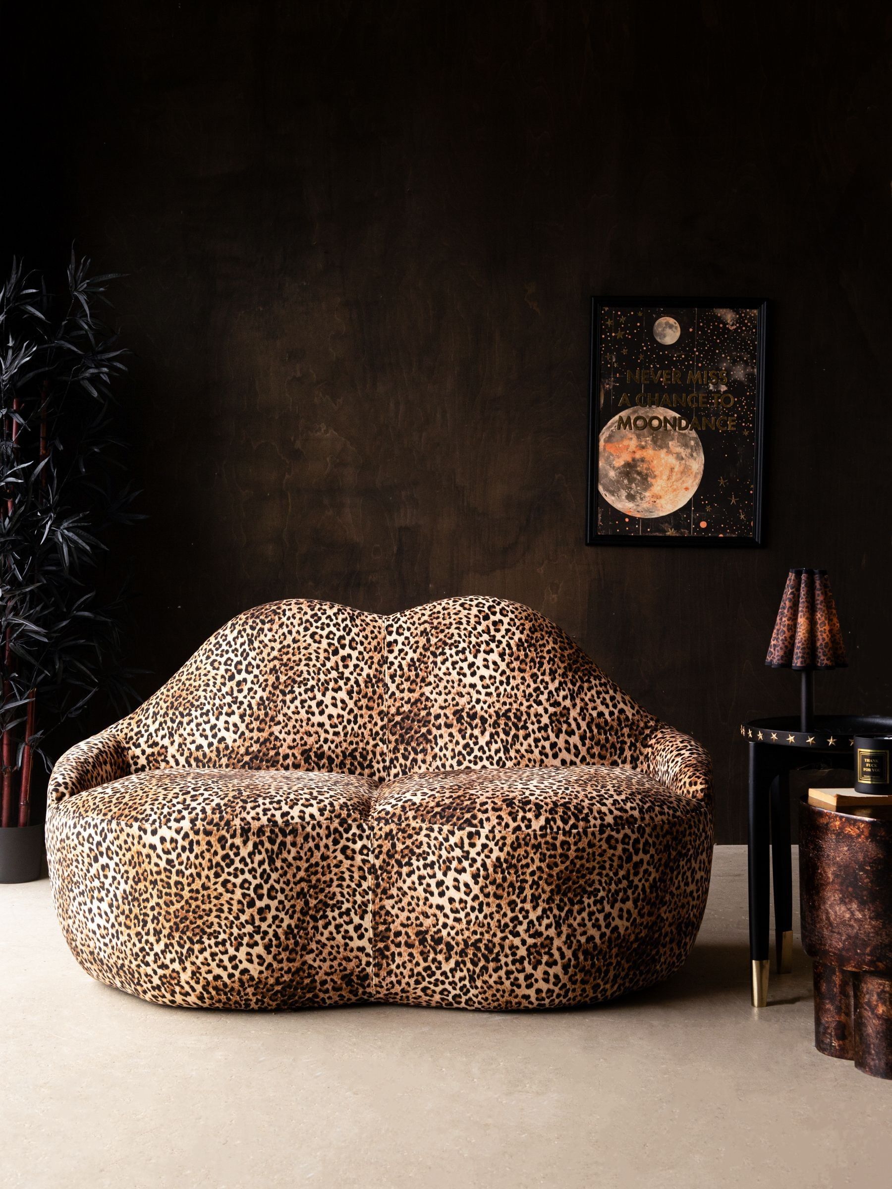Buy Rockett St George Leopard Love Velvet Luscious Lips Small 2 Seater ...