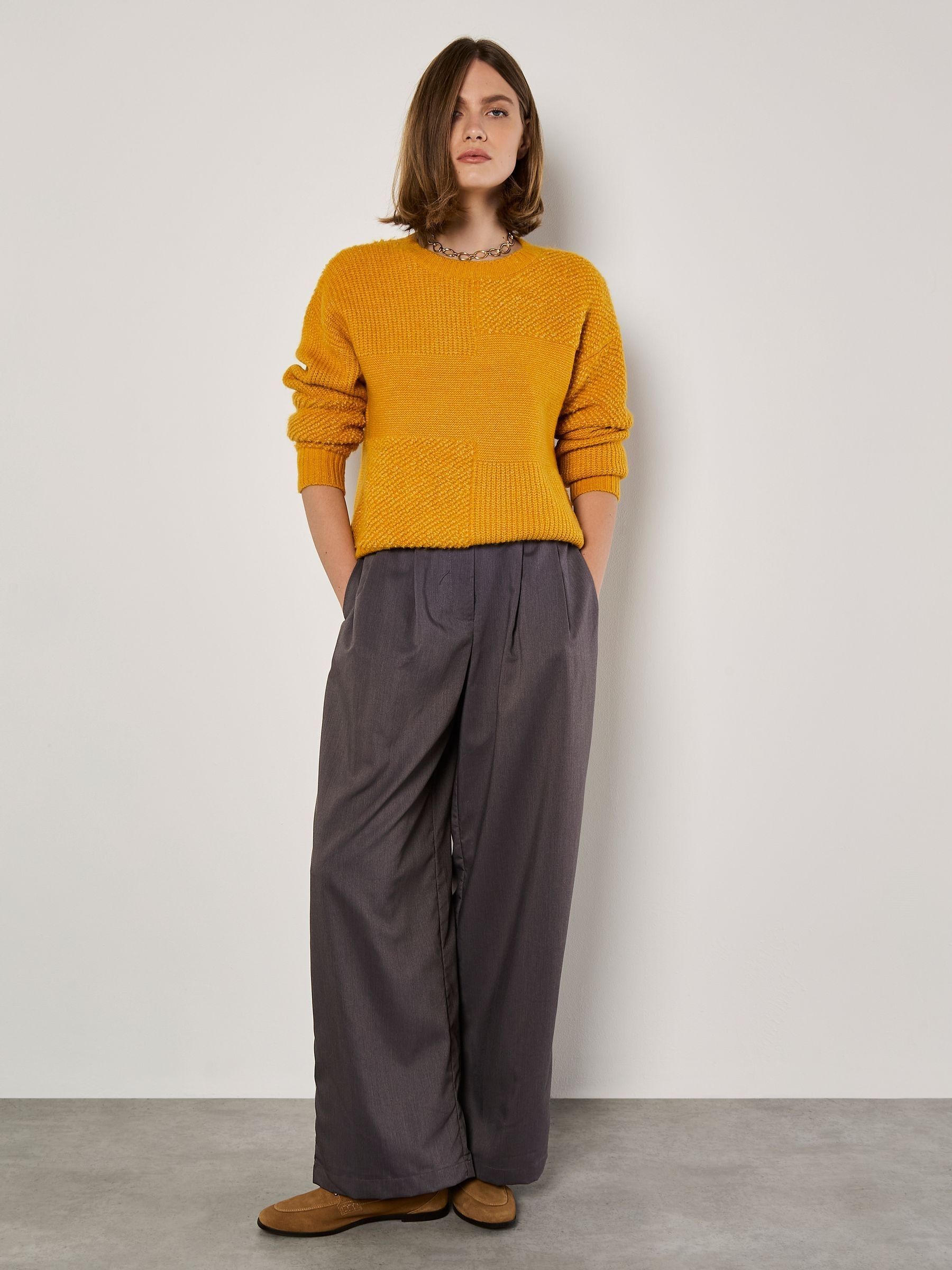Buy Apricot Yellow Popcorn Patchwork Jumper from the Next UK online shop