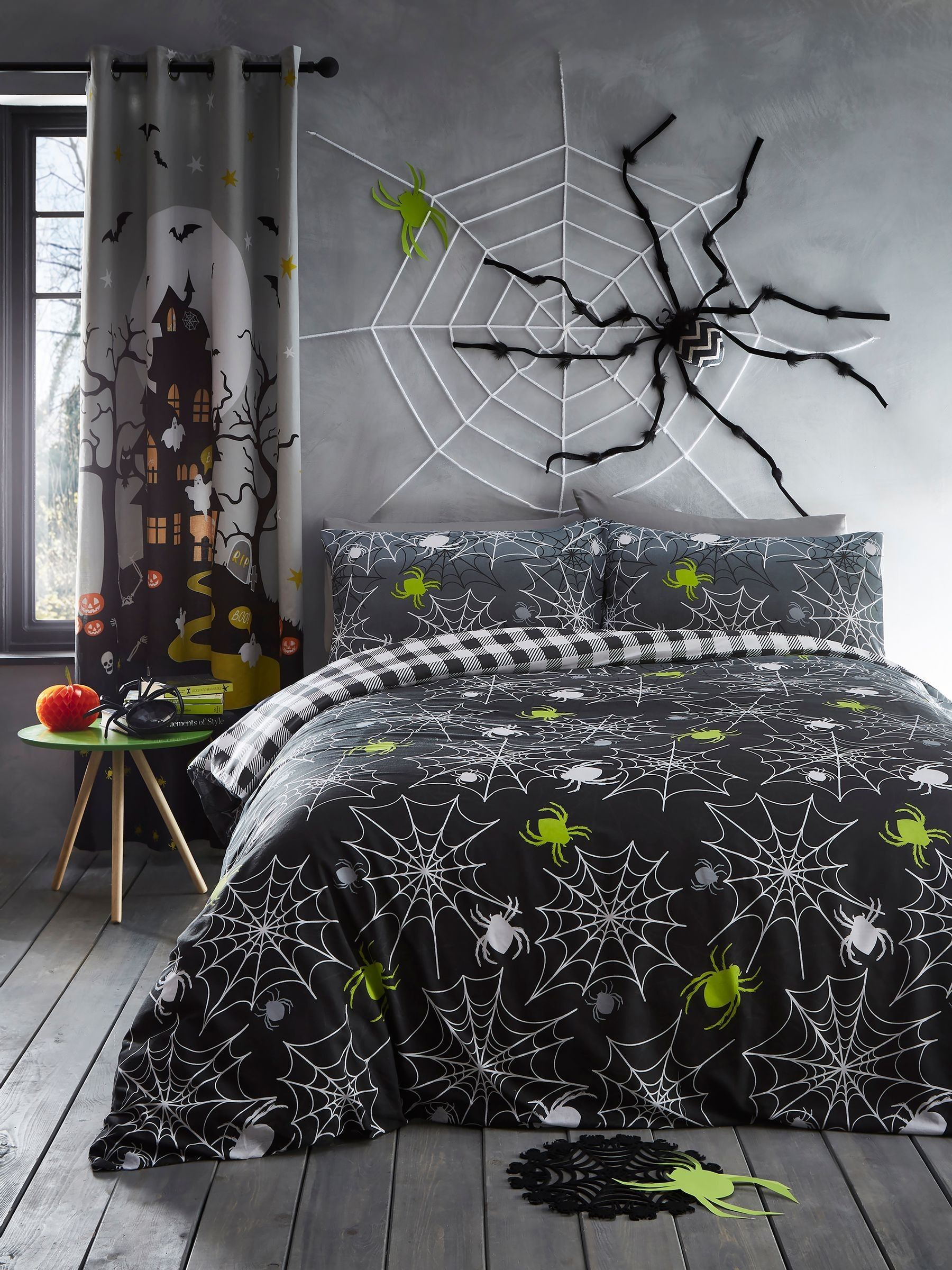Buy Bedlam Grey Spiders Glow in the Dark Duvet Cover Set from Next ...