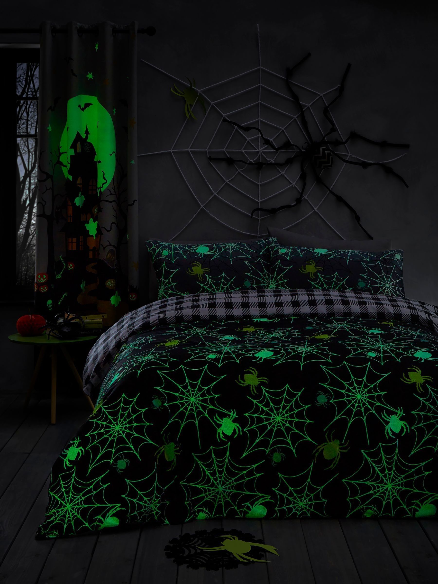 Buy Bedlam Grey Spiders Glow in the Dark Duvet Cover Set from Next ...