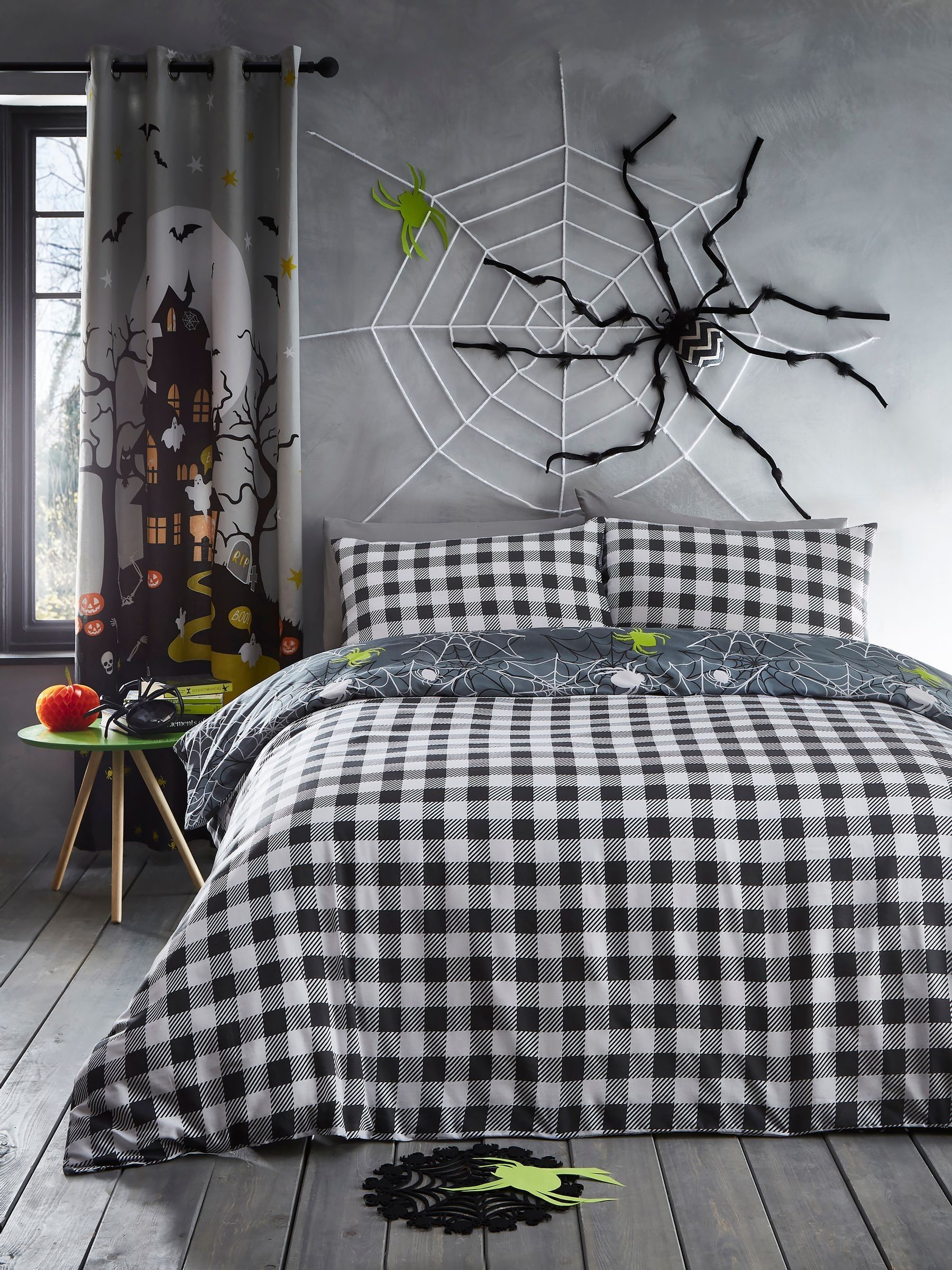 Buy Bedlam Grey Spiders Glow in the Dark Duvet Cover Set from Next ...