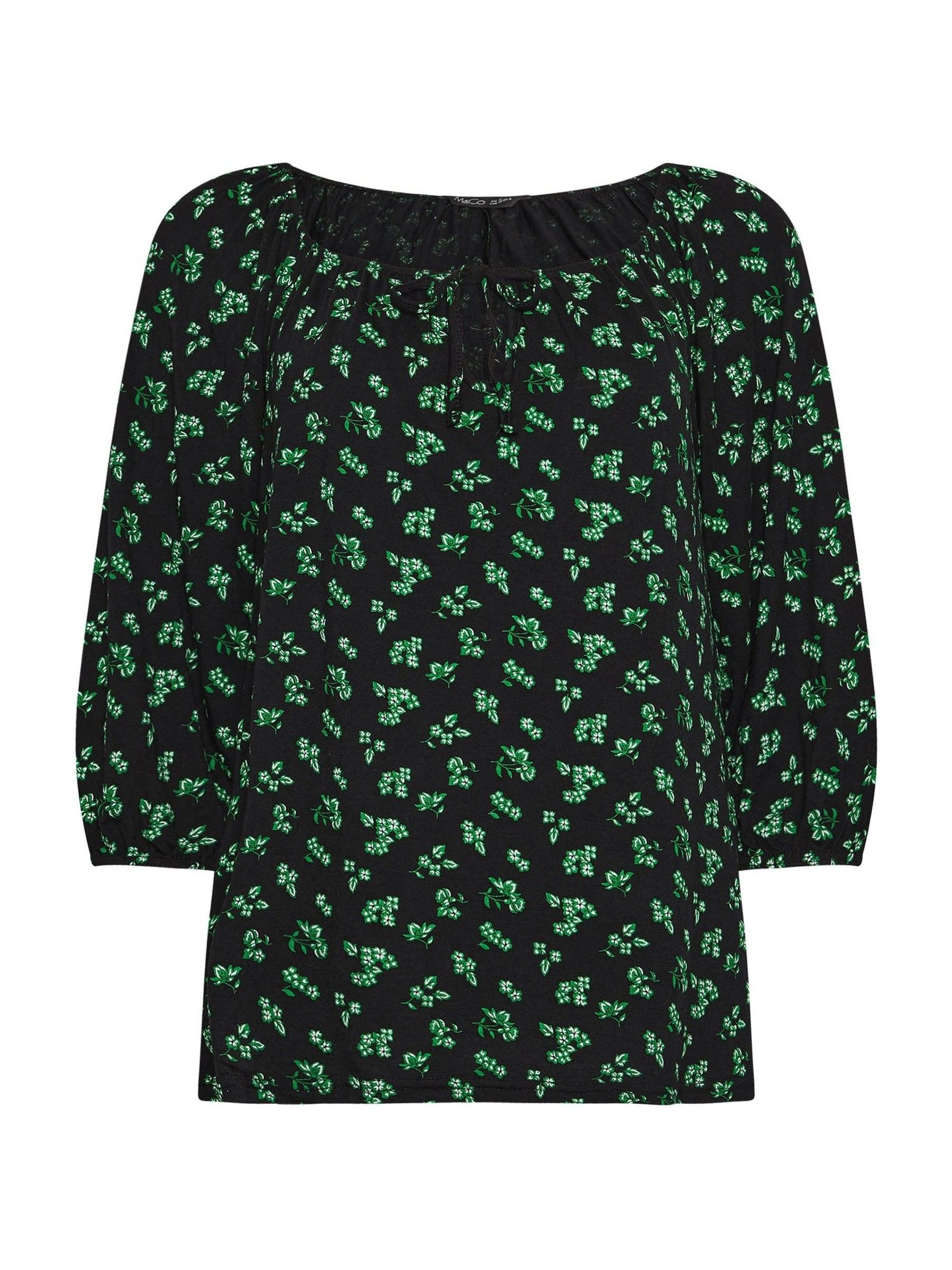 Buy M&Co Black Leaf Floral Keyhole Front Top from the Next UK online shop