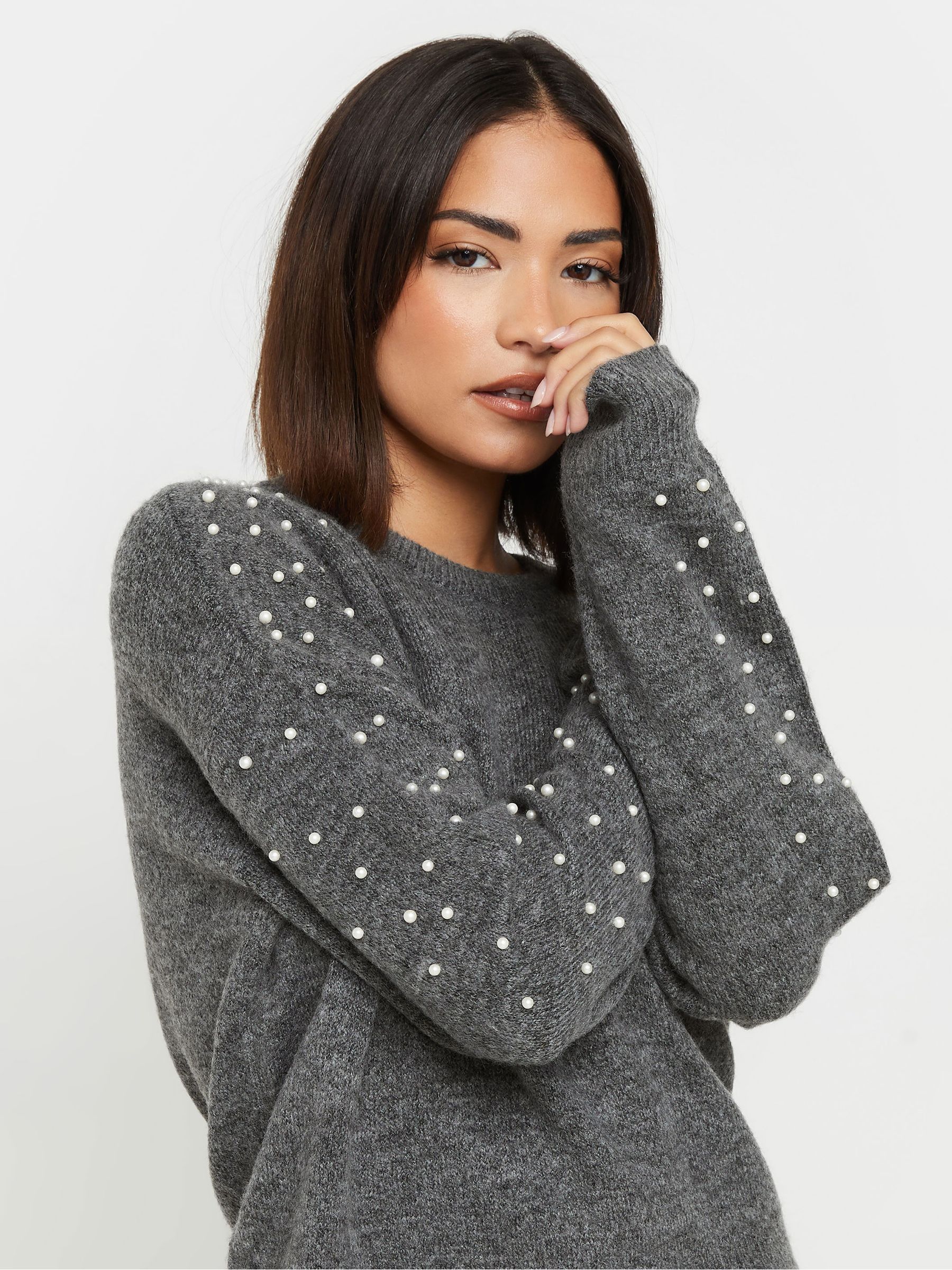 Buy PixieGirl Petite Grey Pearl Jumper from the Next UK online shop