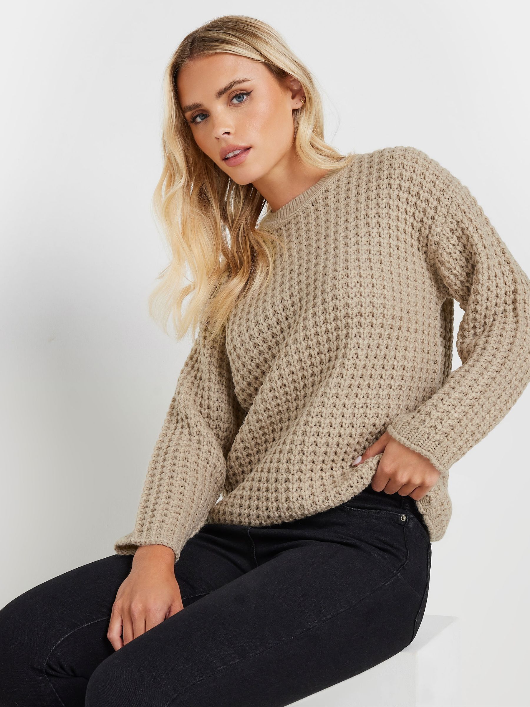 Buy PixieGirl Petite Natural Waffle Knit Jumper from the Next UK online ...
