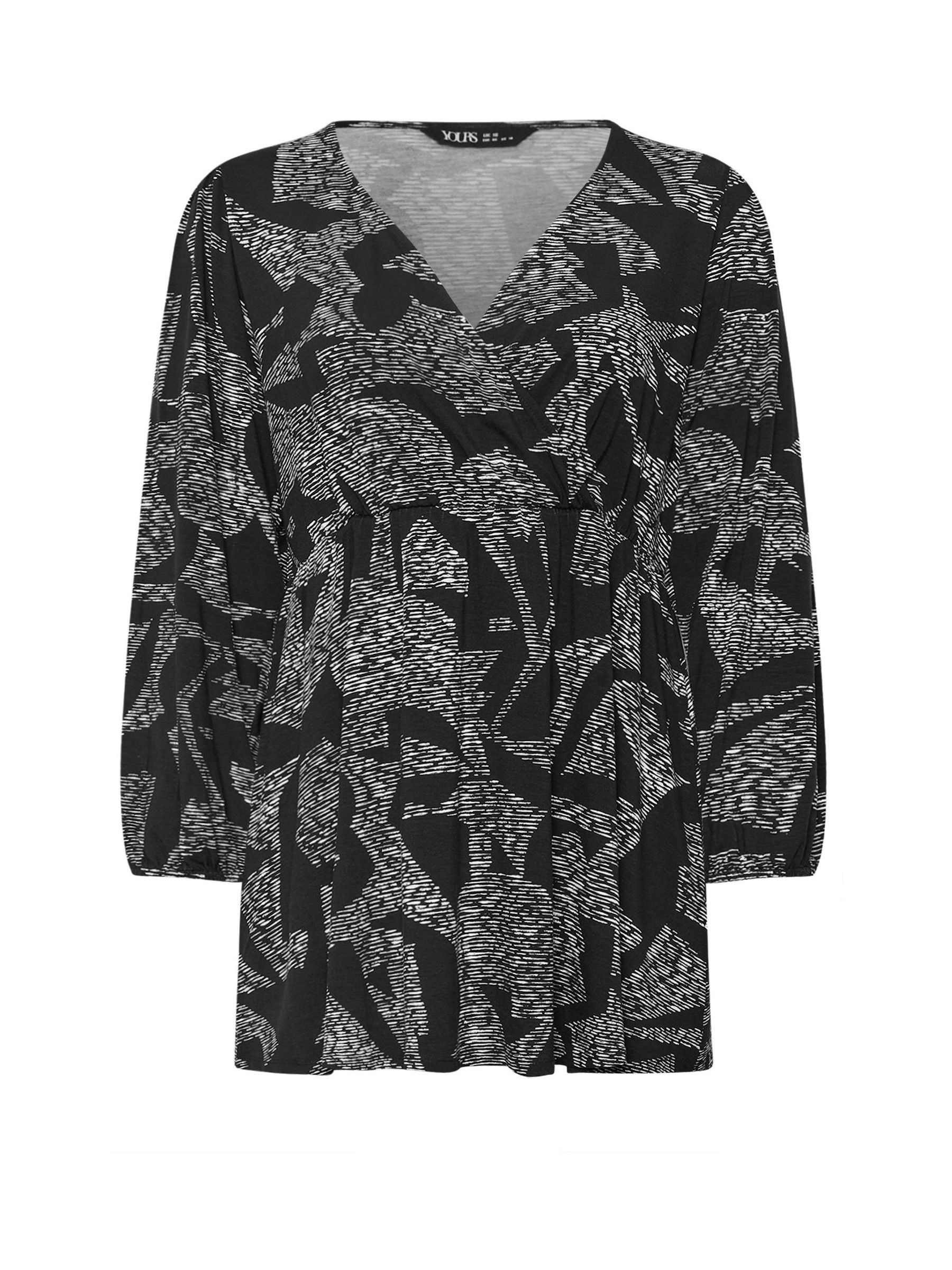 Buy Yours Curve Black Long Sleeve Wrap Top from the Next UK online shop