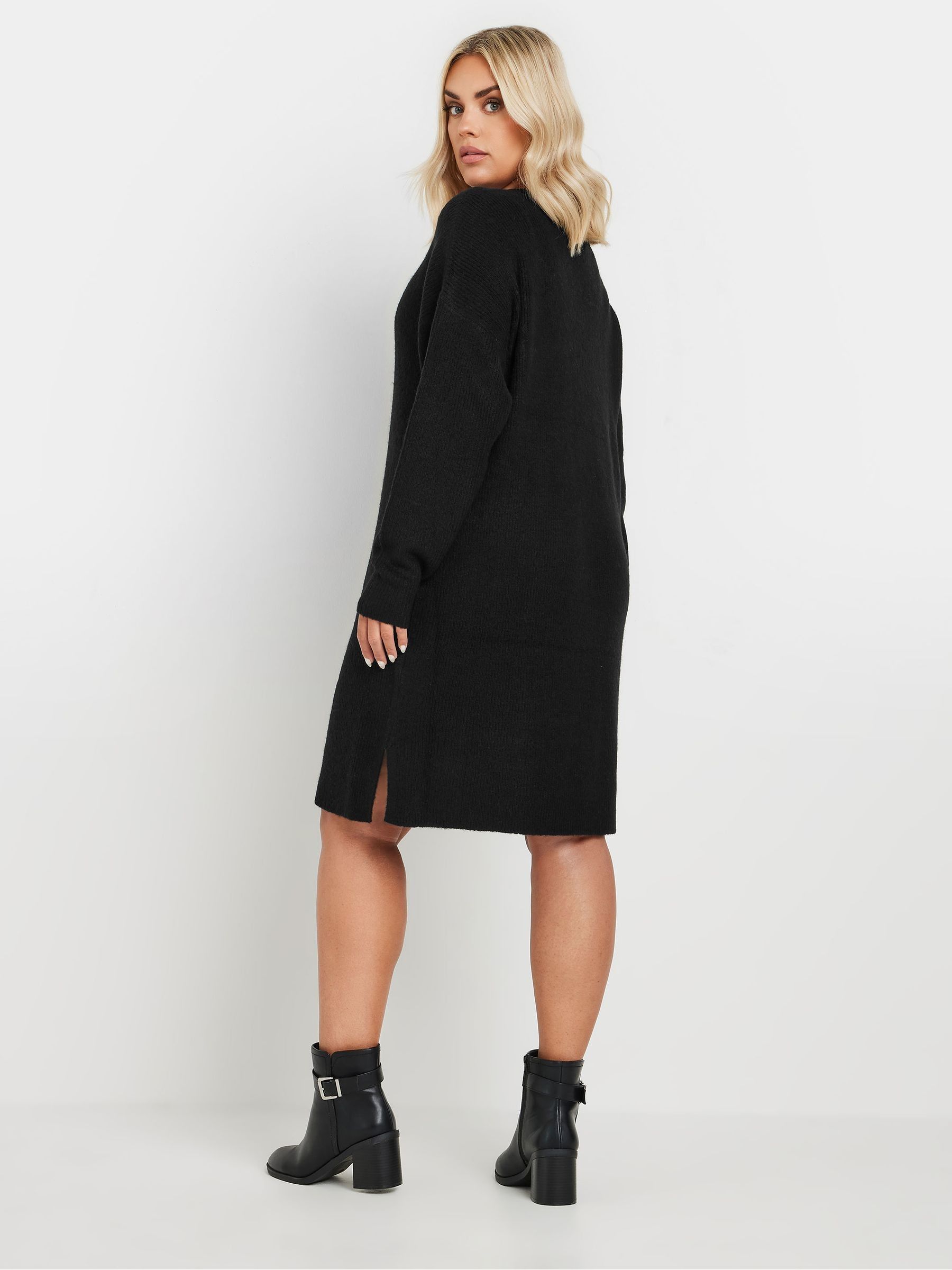 Buy Yours Curve Black Tunic Jumper Dress from the Next UK online shop