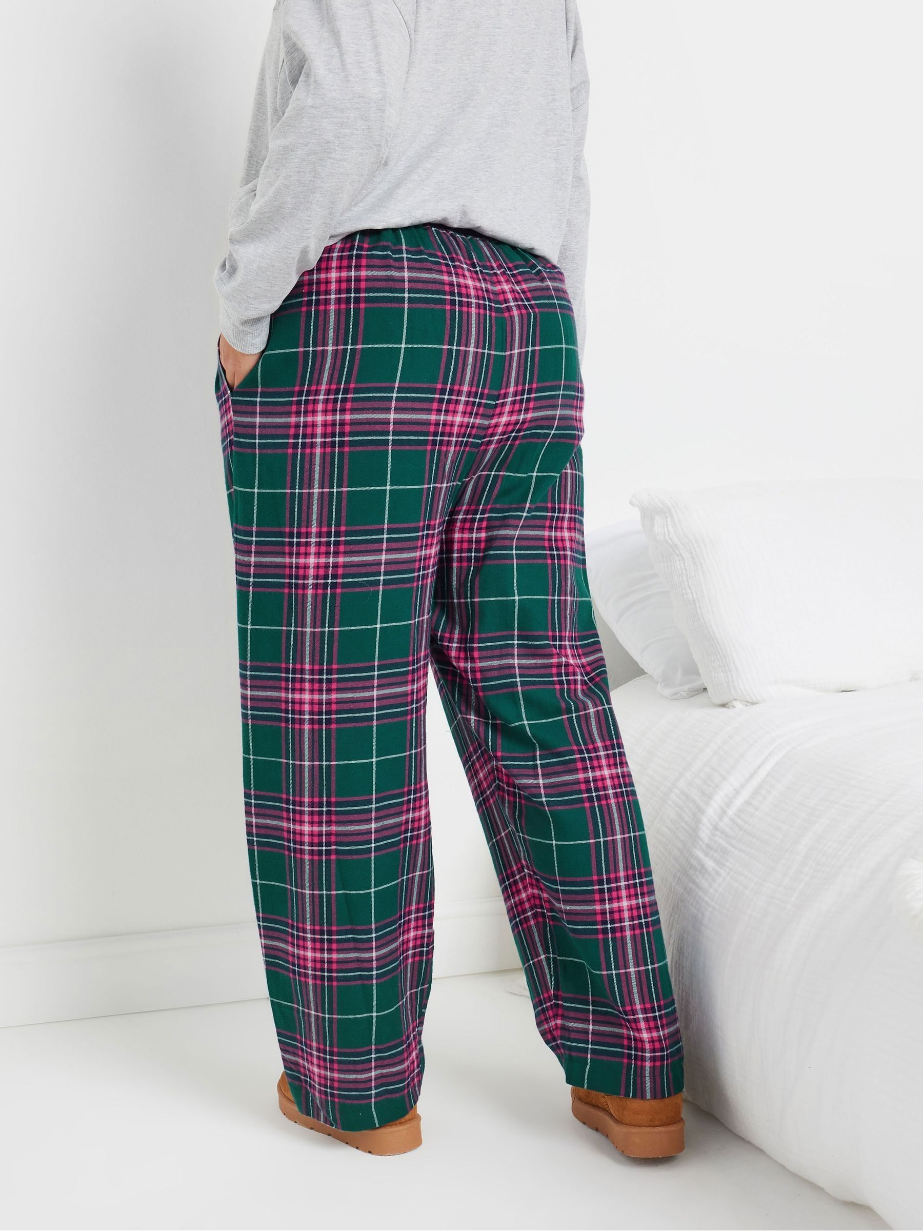 Buy Yours Curve Pink Check Pyjamas from the Next UK online shop