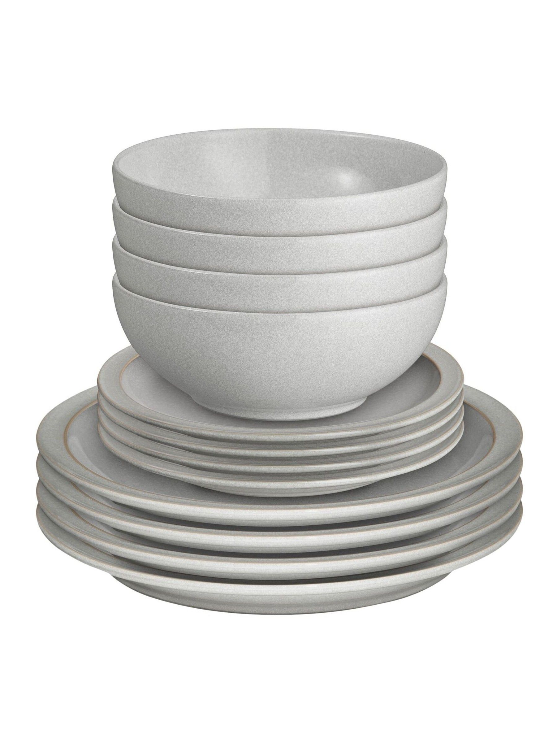 Buy Denby 12 Piece Dove Grey Tableware Dinner Set from the Next UK ...