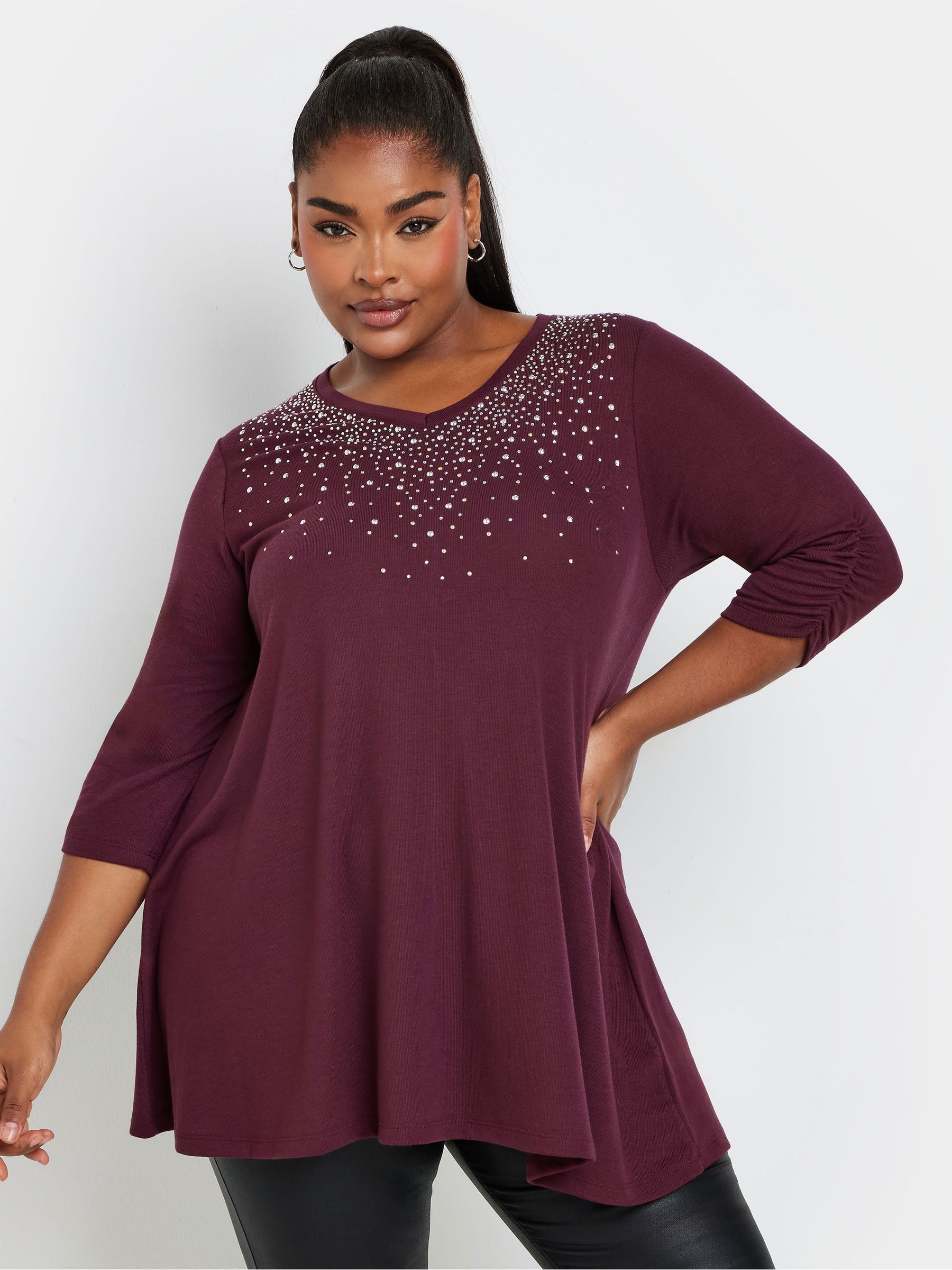 Buy Yours Curve Purple Stud Swing Tunics from the Next UK online shop