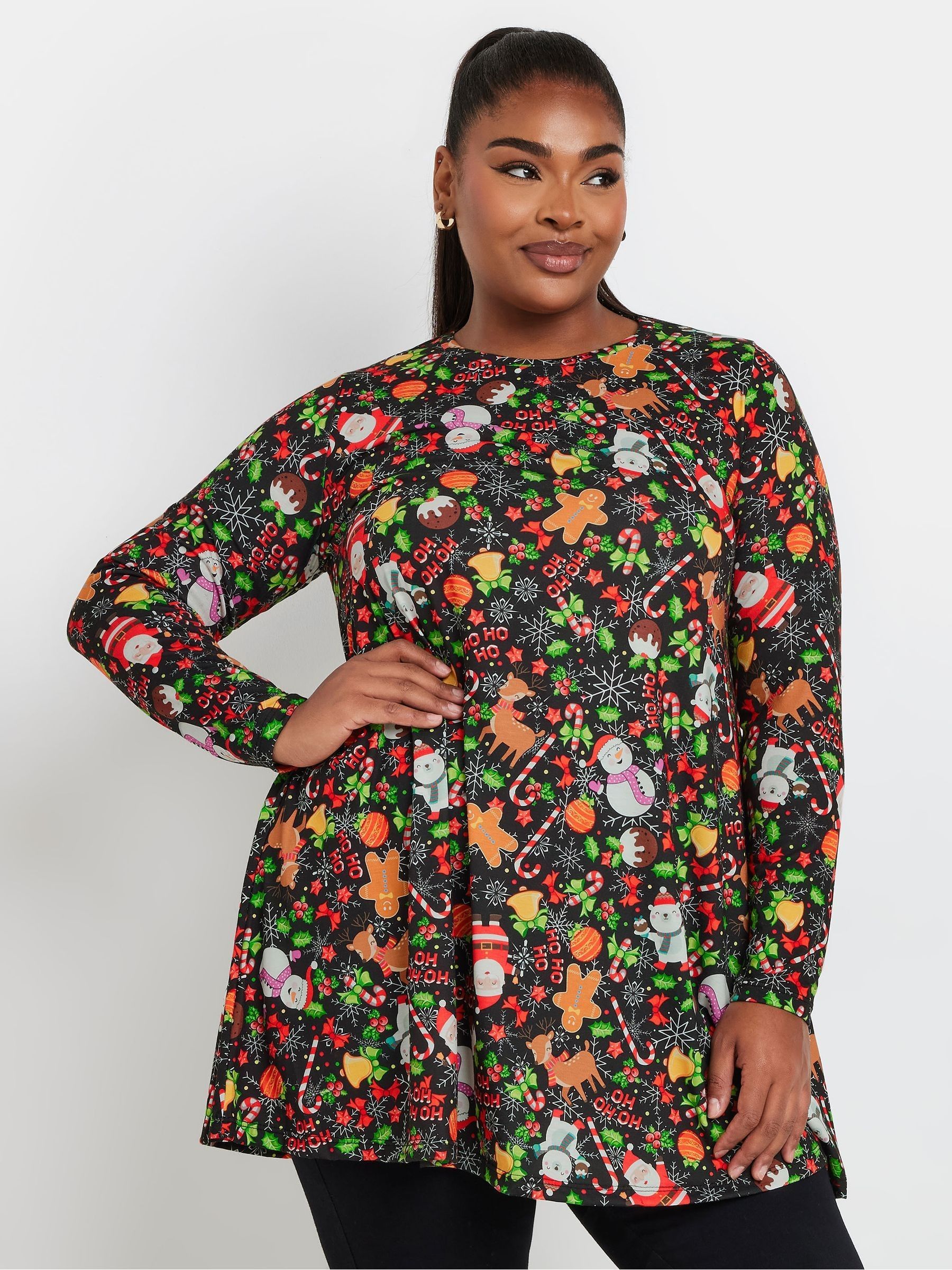 Buy Yours Curve Black Novelty Tunic from the Next UK online shop