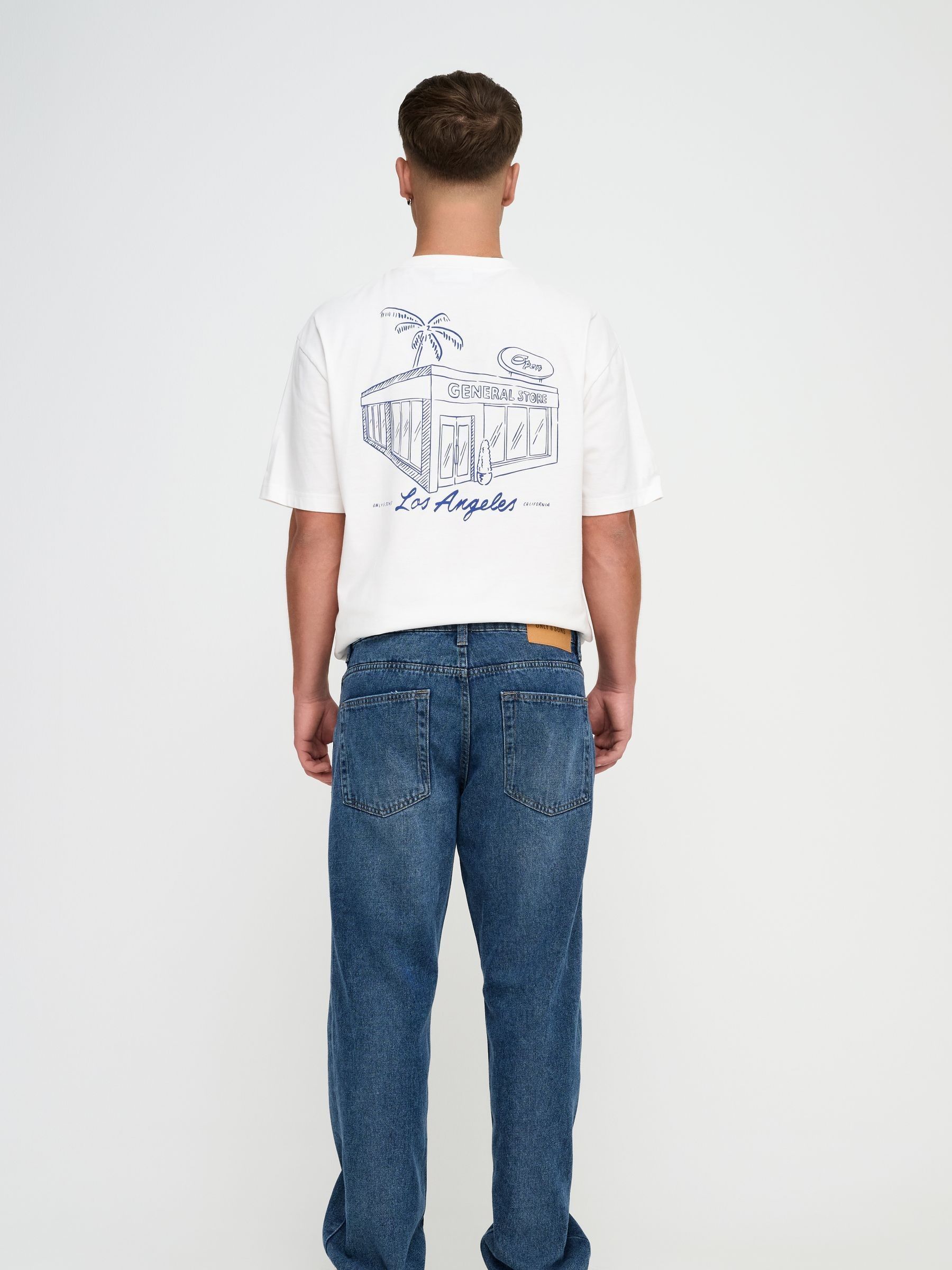 Buy Only & Sons Blue Straight Fit Edge Jeans from the Next UK online shop