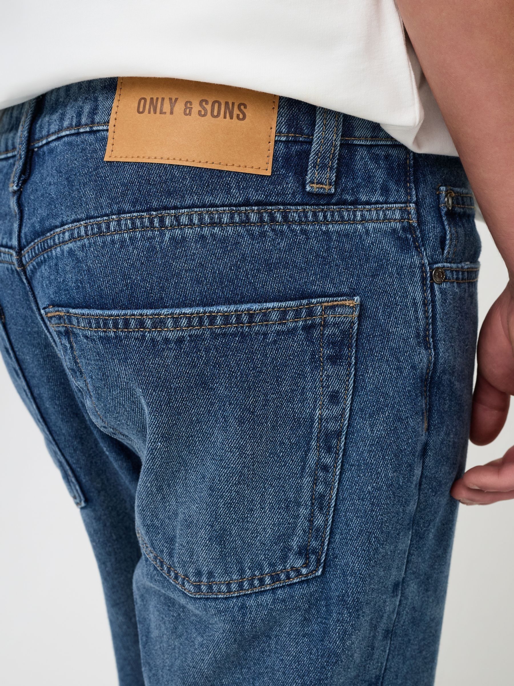 Buy Only & Sons Blue Straight Fit Edge Jeans from the Next UK online shop