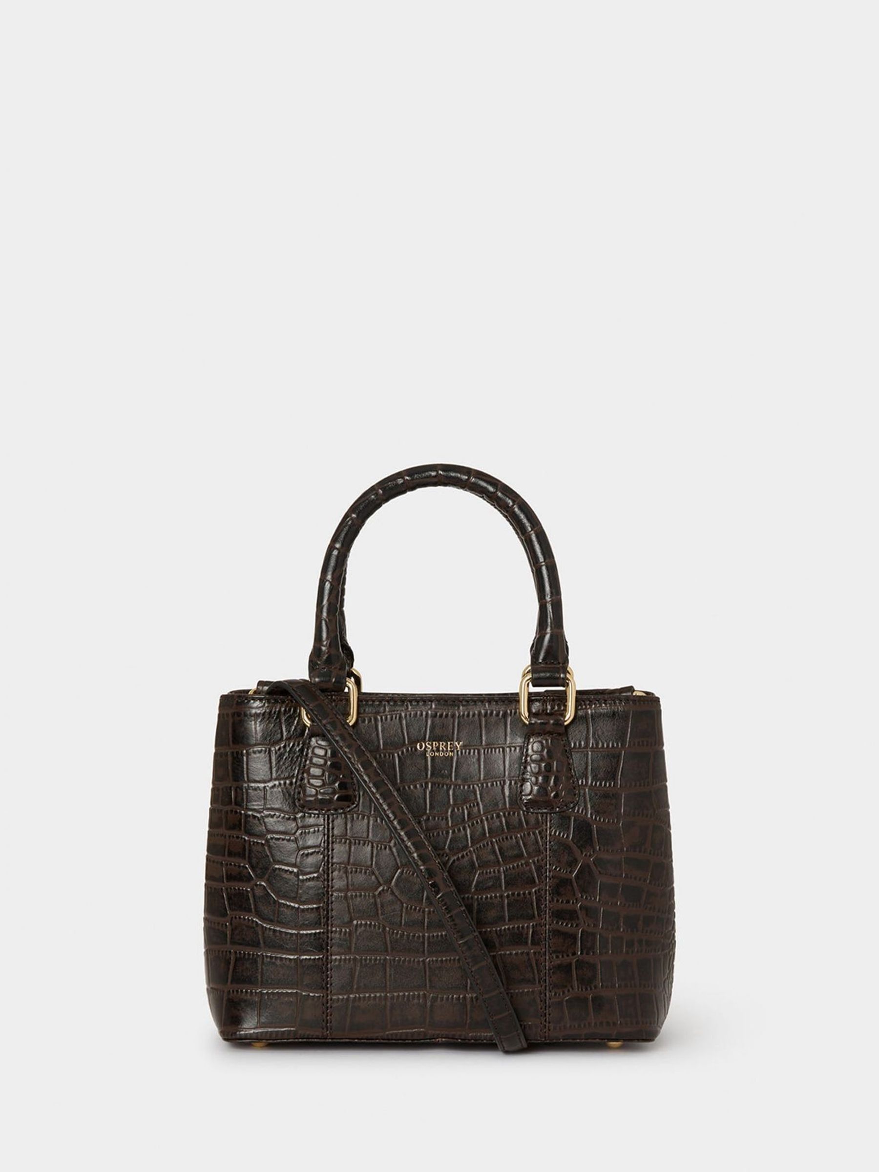 Buy Osprey London Dark Brown The Adaline Mini Leather Grab Bag from the ...