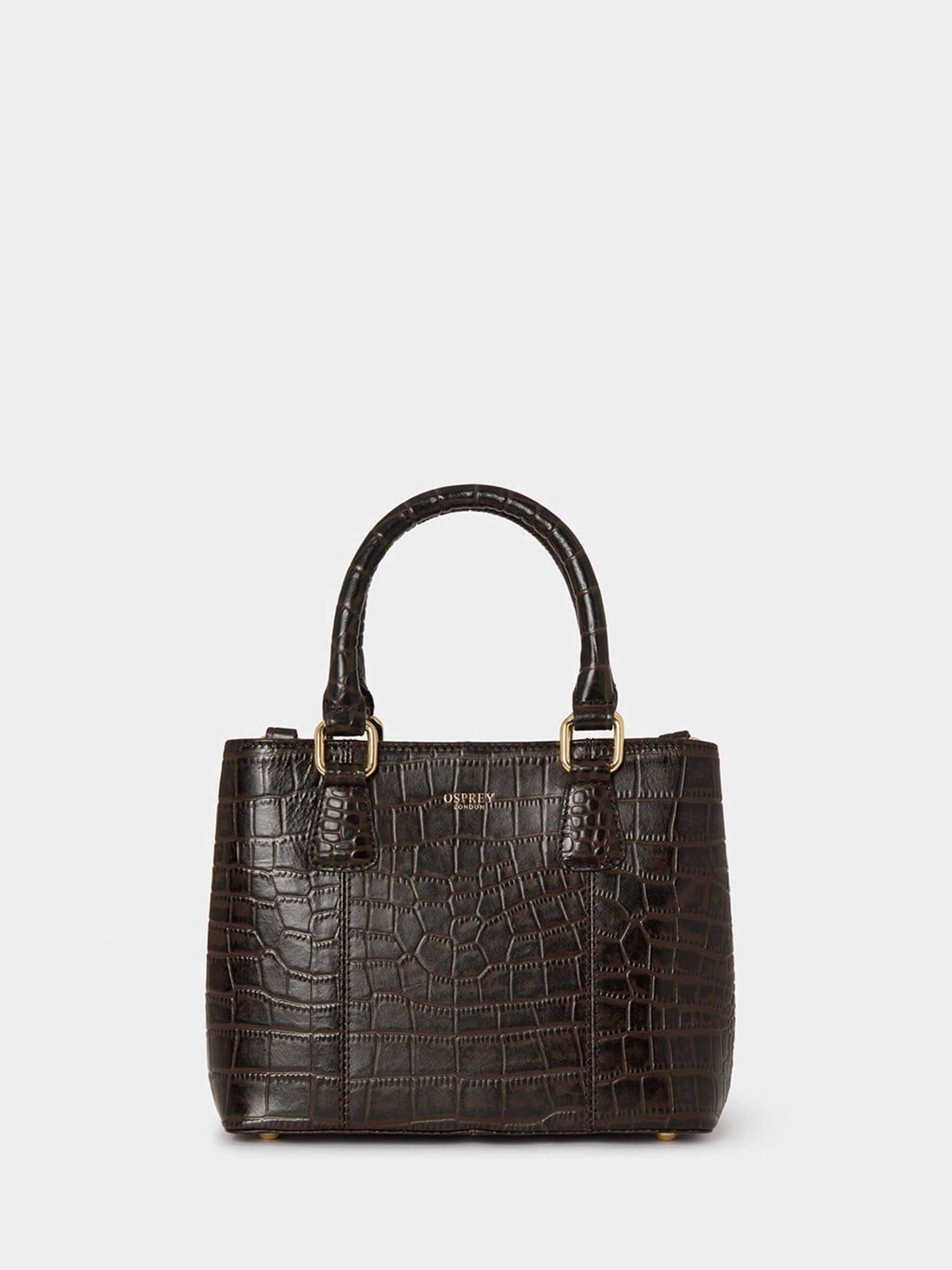 Buy Osprey London Dark Brown The Adaline Mini Leather Grab Bag from the ...