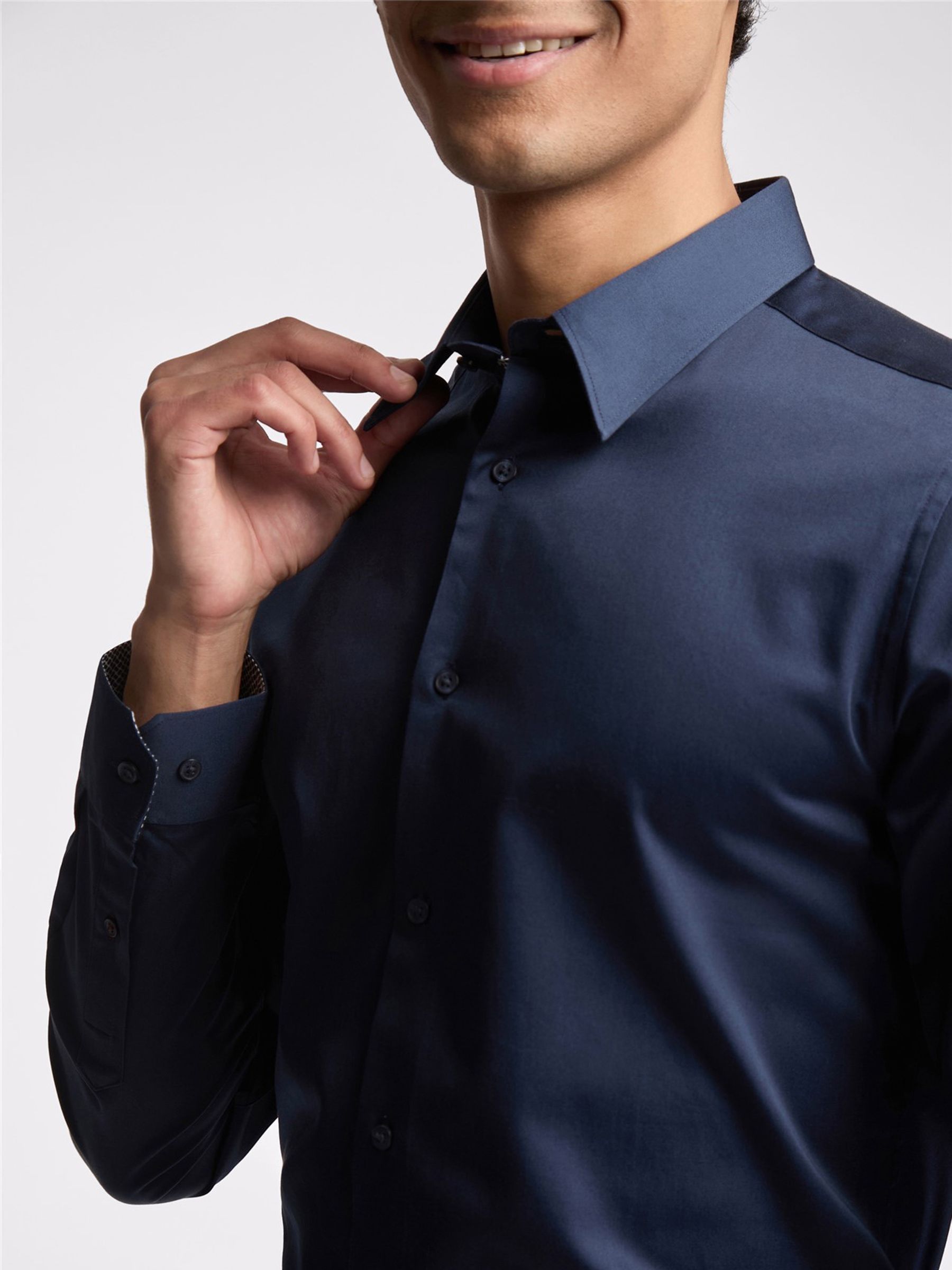 Buy Ted Baker Tailoring Blue Cotton Duddon Core Steel Shirt from the ...