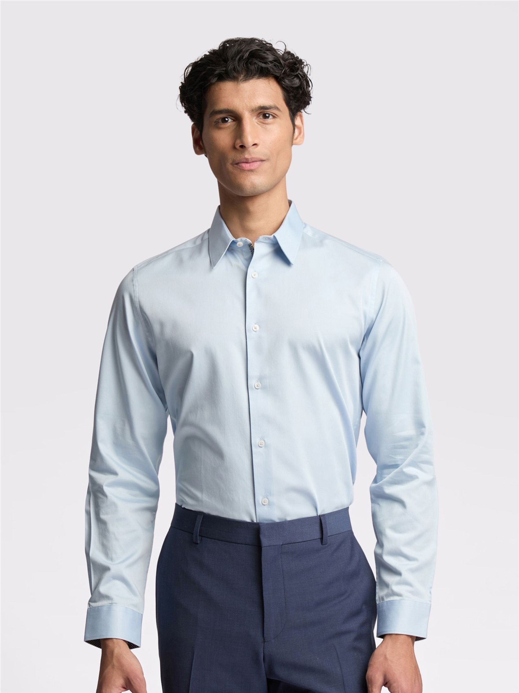 Buy Ted Baker Tailoring Slim Blue 100% Cotton Isla Core Ice Shirt from ...